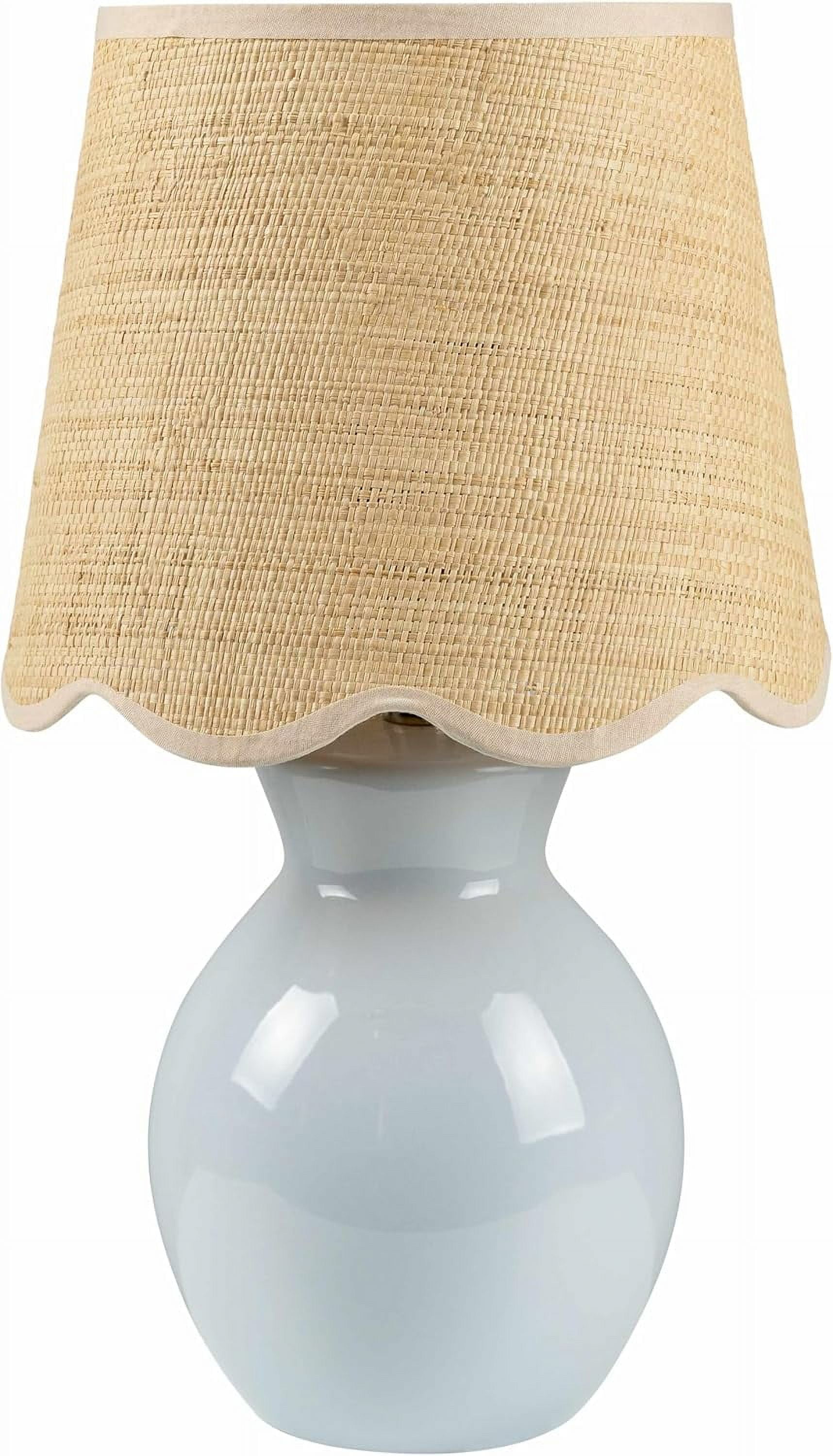 JIKUETWGTG Salgareda Boho Ceramic and Jute Bedside Table Lamp for ...
