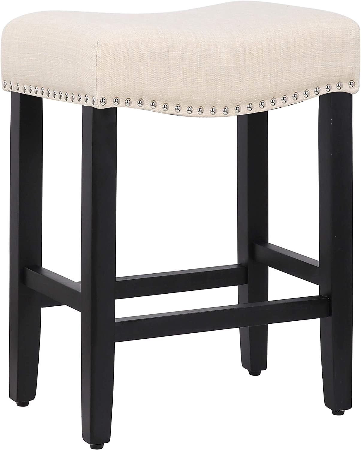 JIKUETWGTG WO Bar Stool 29" in Backless Saddle Seat Sitting Counter ...