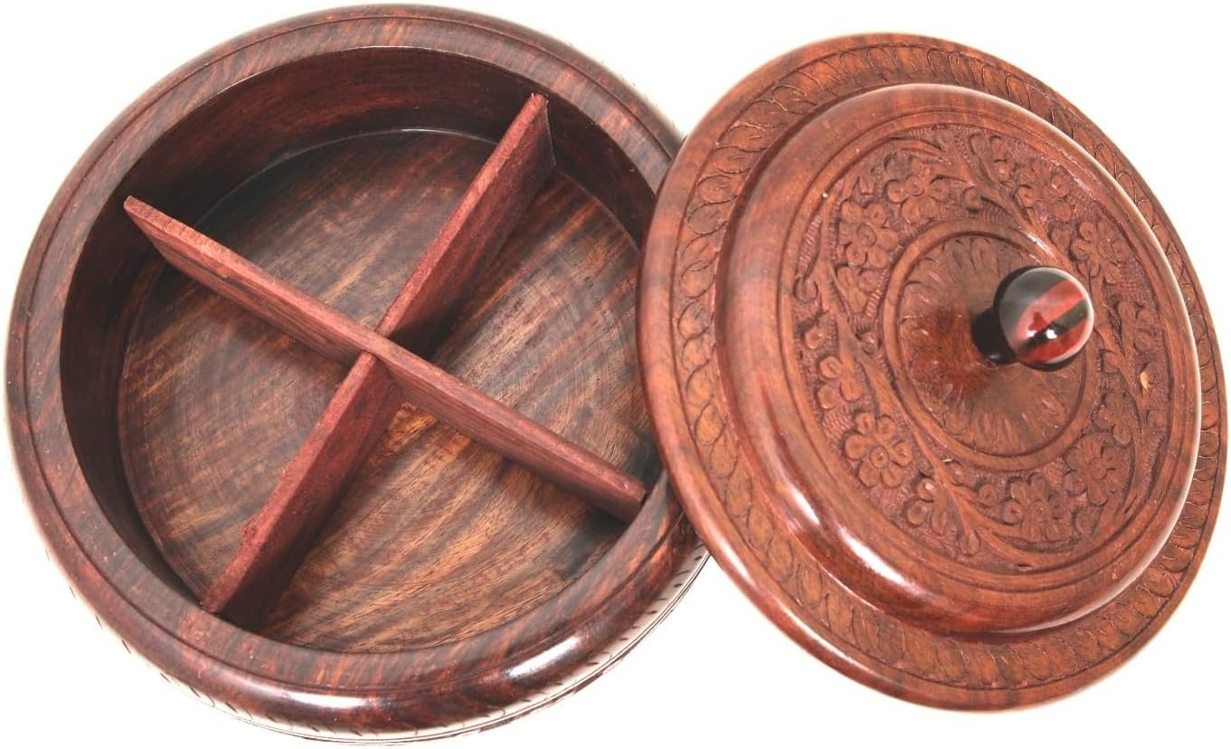 JIKUETWGTG Wooden Casserole for Roti | Casseroles with Intricate ...