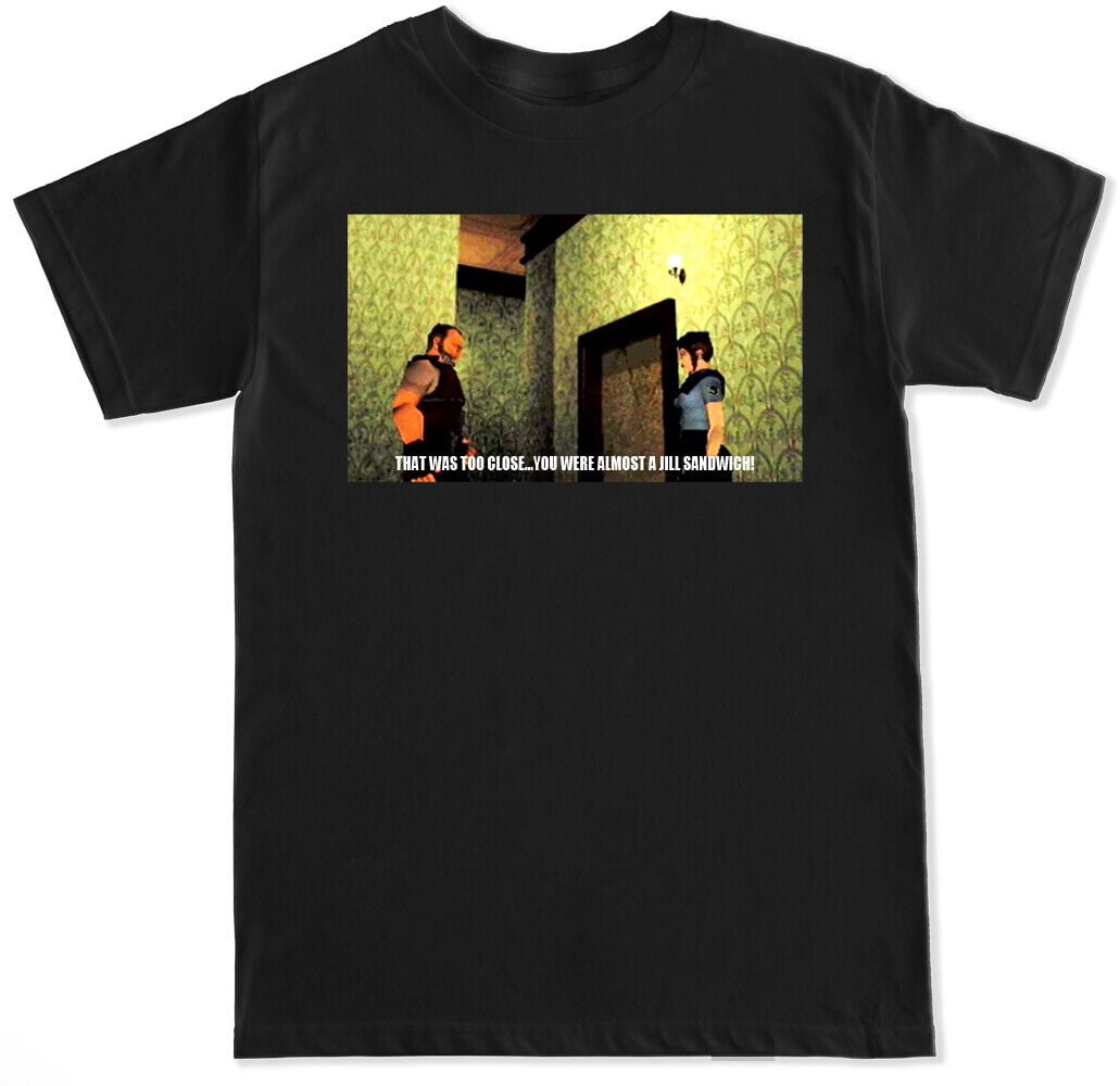 JILL SANDWICH EVIL VIDEO GAMES GAMER RETRO PS ZOMBIE FUNNY RE MEME MENS ...