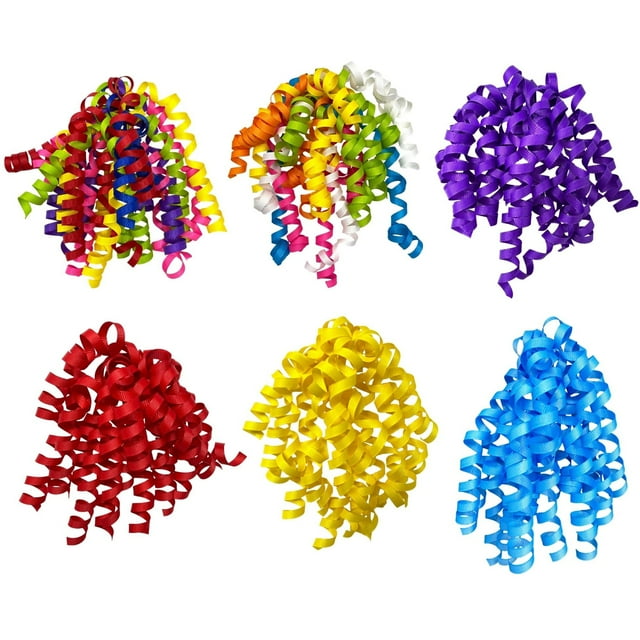 JILLSON & ROBERTS Self-Adhesive Colorful Assorted Curly Bows Gift Wrap ...