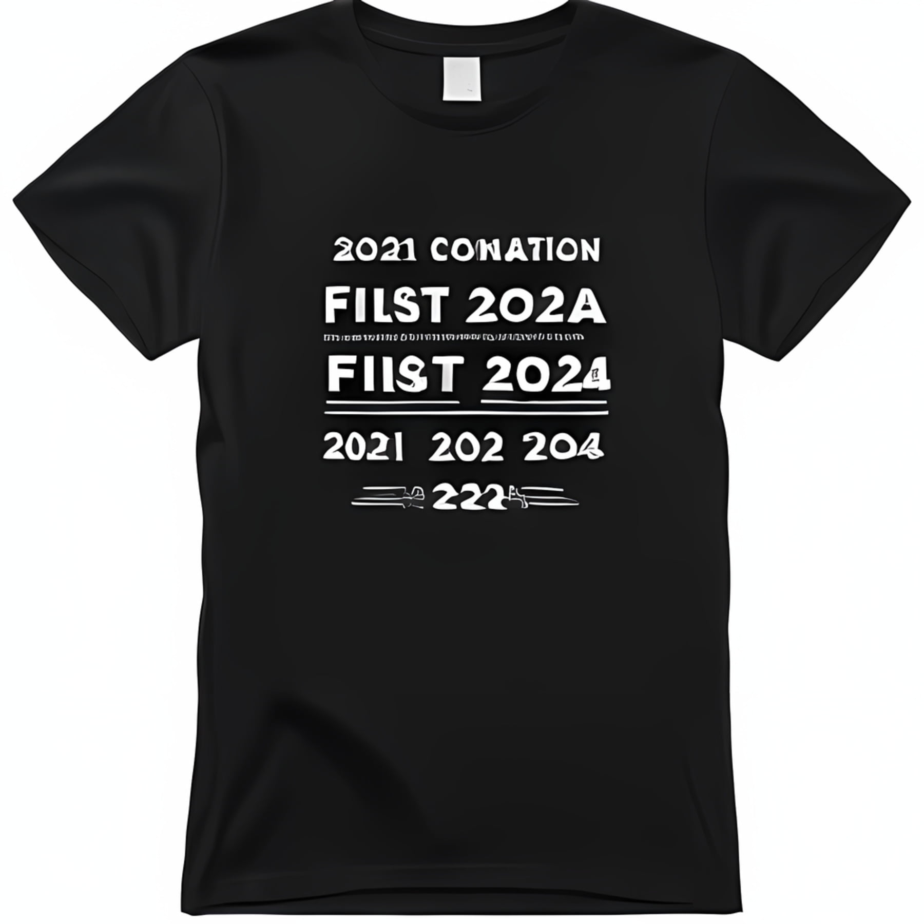 JILLVECTOR Black T-Shirt with 'First Competition' Chest Graphic & '2024 ...