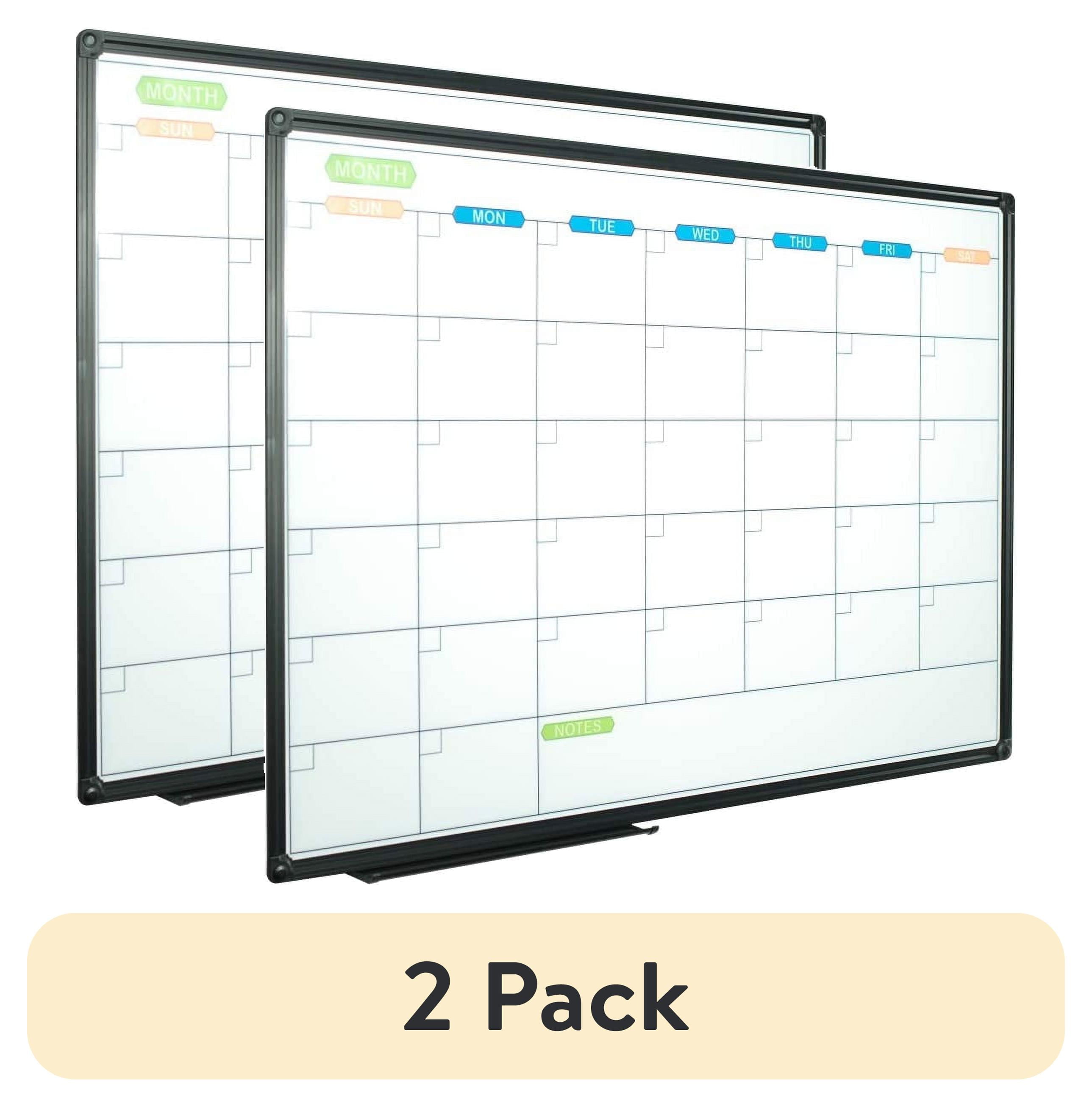 (2 pack) JILoffice Dry Erase Calendar Whiteboard - Magnetic White Board ...