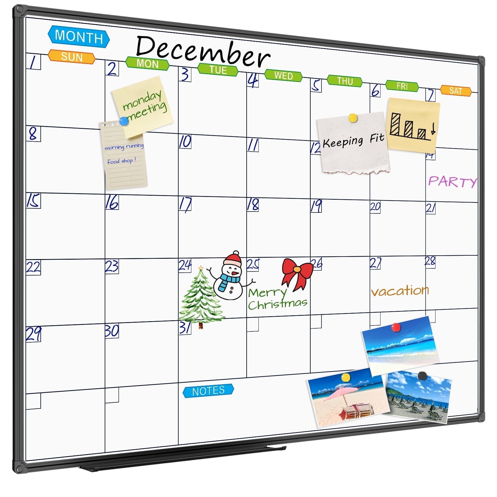 "JILoffice 48"" X 36"" Magnetic Dry Erase Calendar Whiteboard for ...