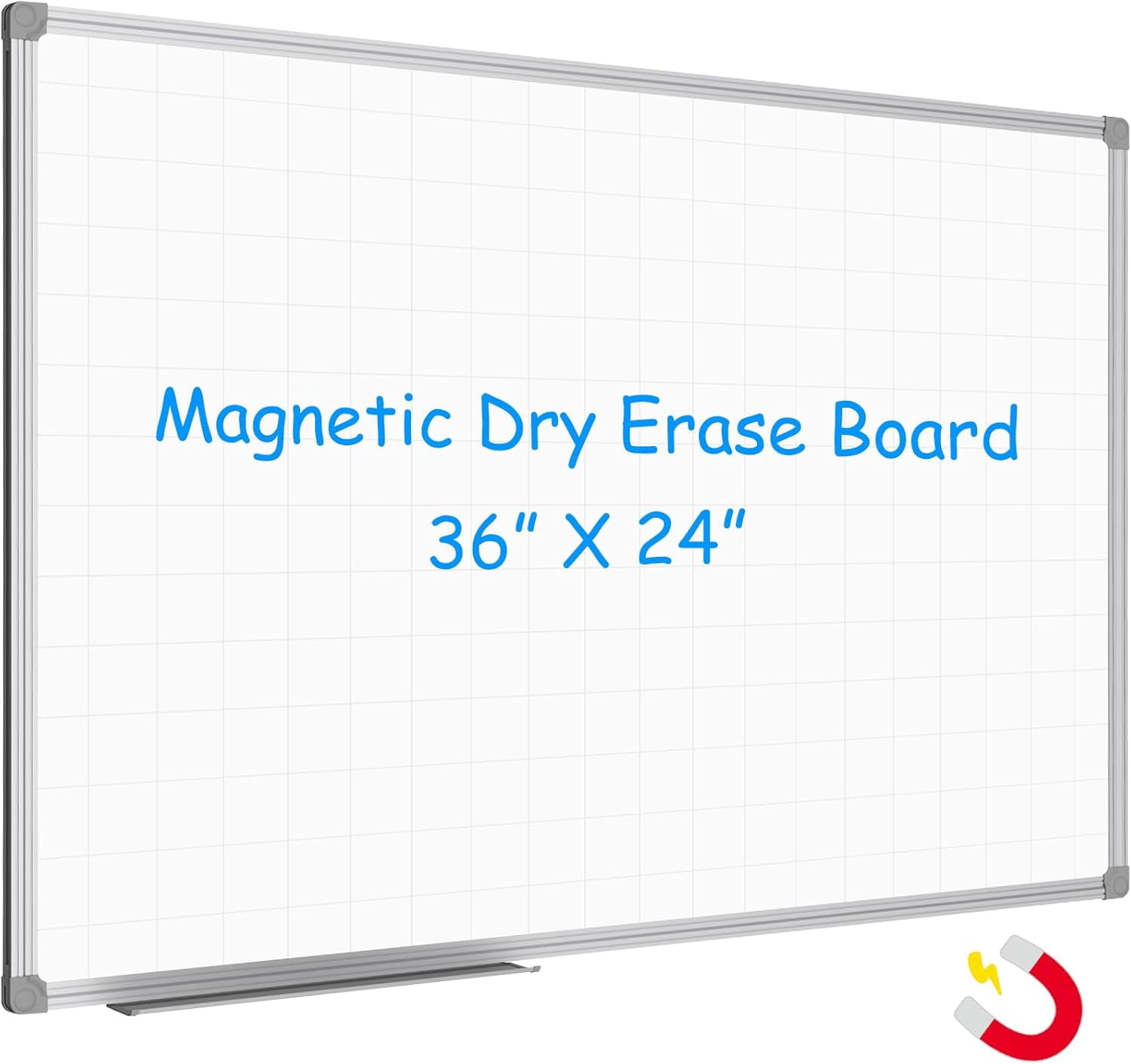JILoffice Magnetic Dry Erase Planning Board, Grid Pattern White Board ...