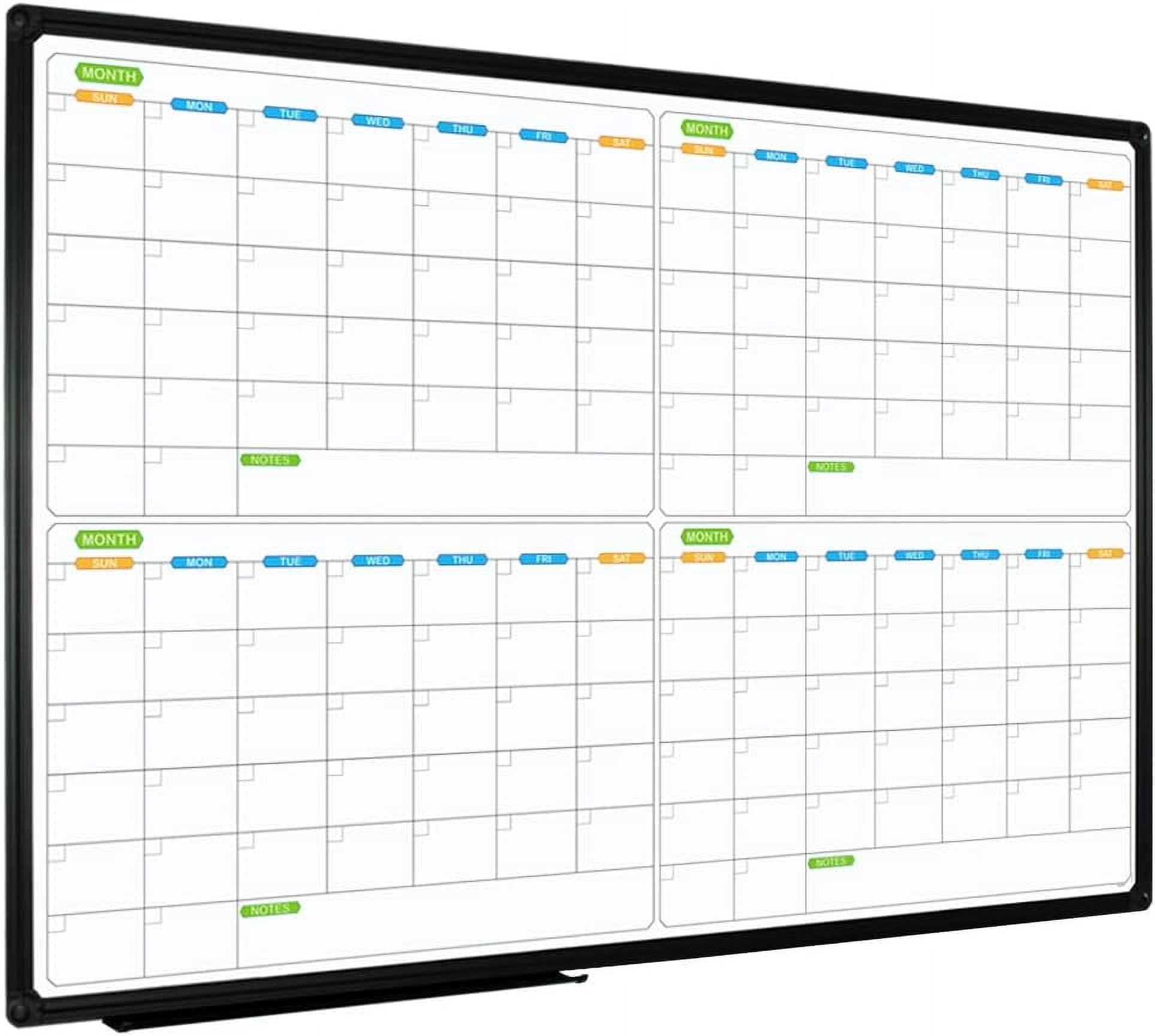 JILoffice Magnetic Dry Erase Planning Board, Grid Pattern White Board ...