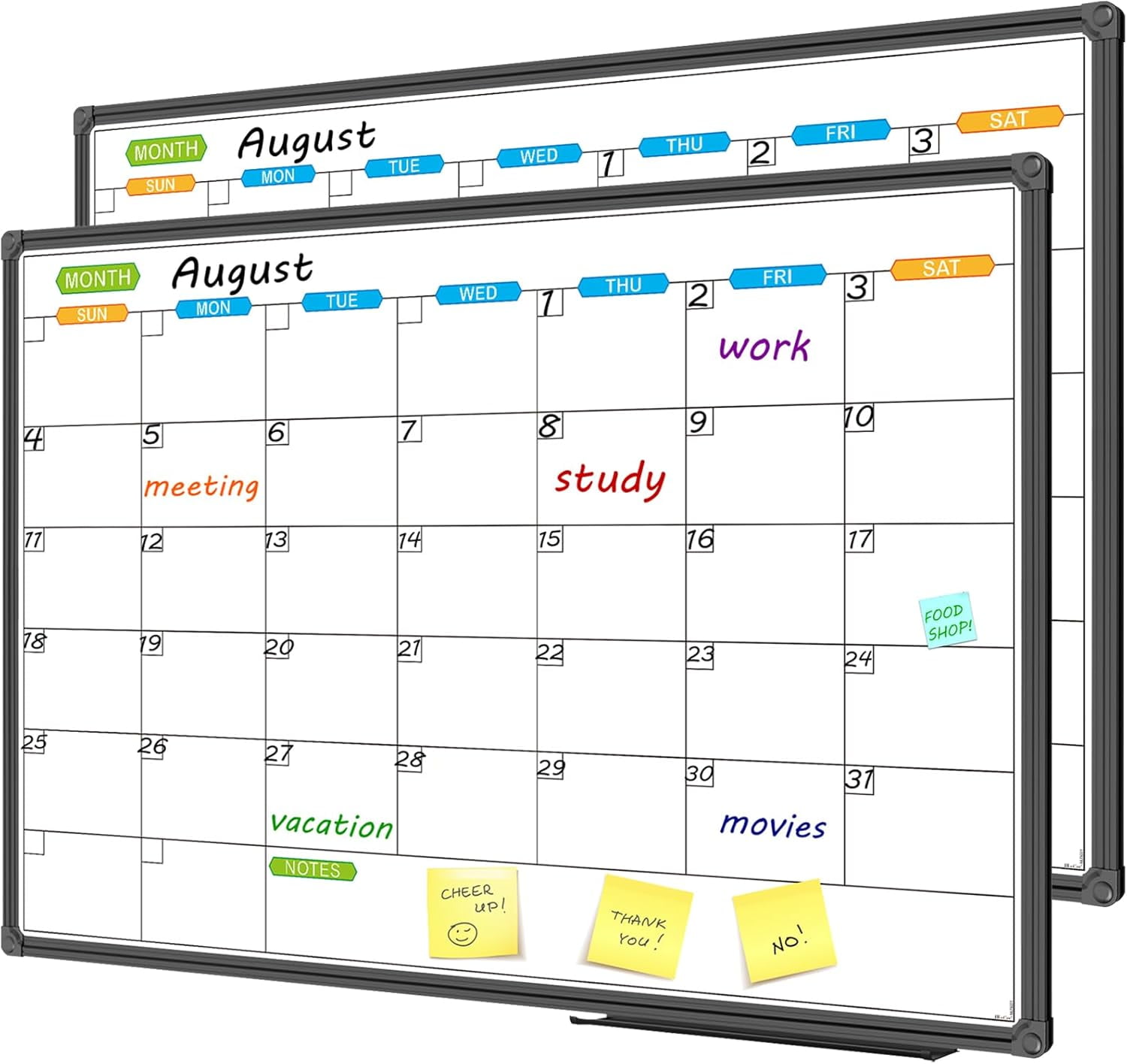 JILoffice Magnetic Dry Erase Planning Board, Grid Pattern White Board ...