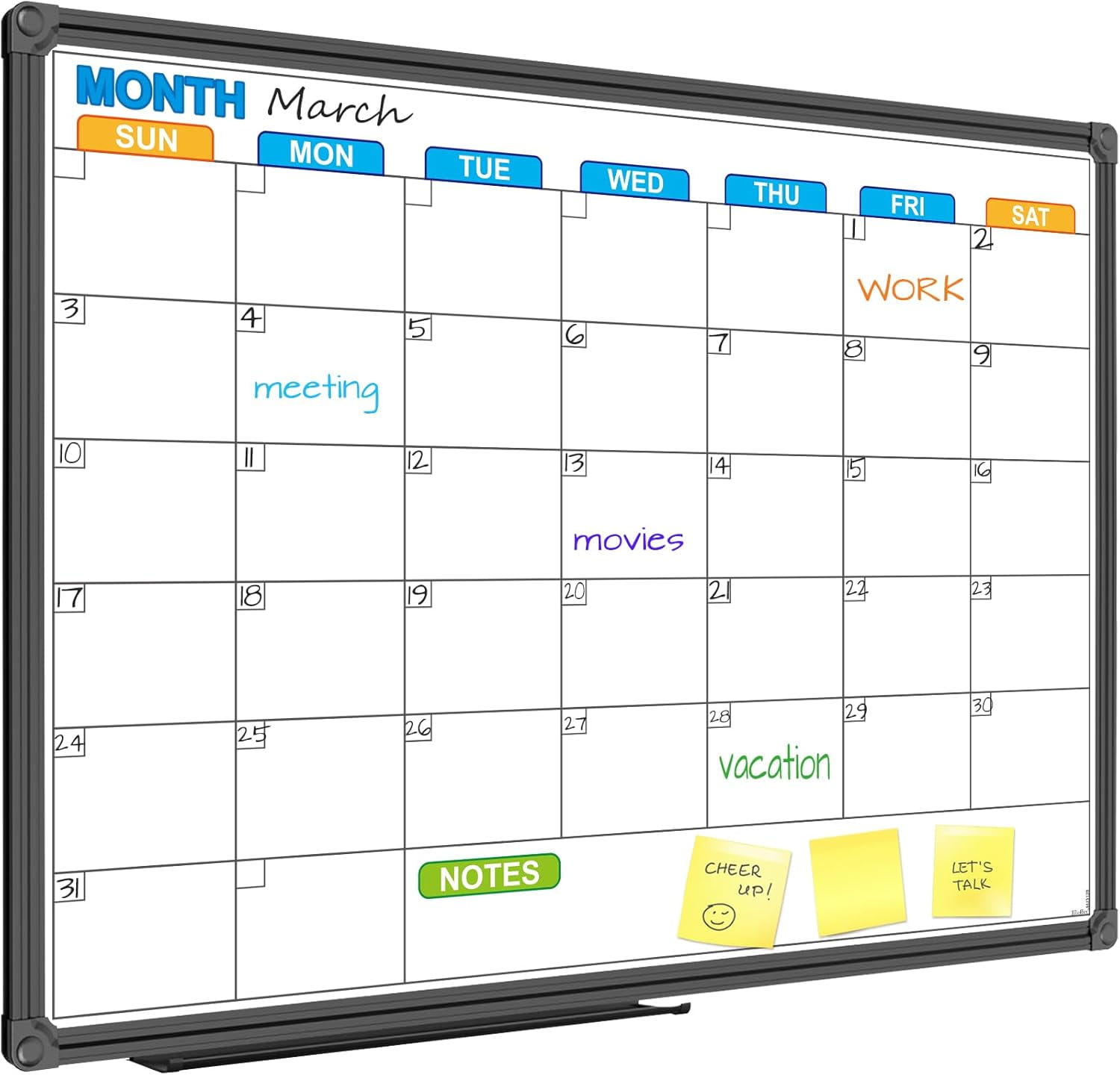 JILoffice Magnetic Dry Erase Planning Board, Grid Pattern White Board ...