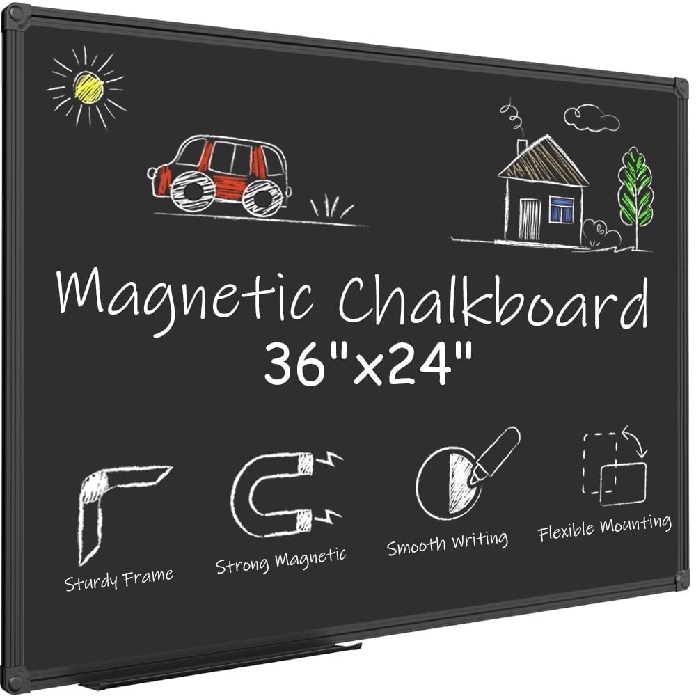 "JILoffice Dry Erase Magnetic Blackboard 36"" x 24"", Framed for School ...