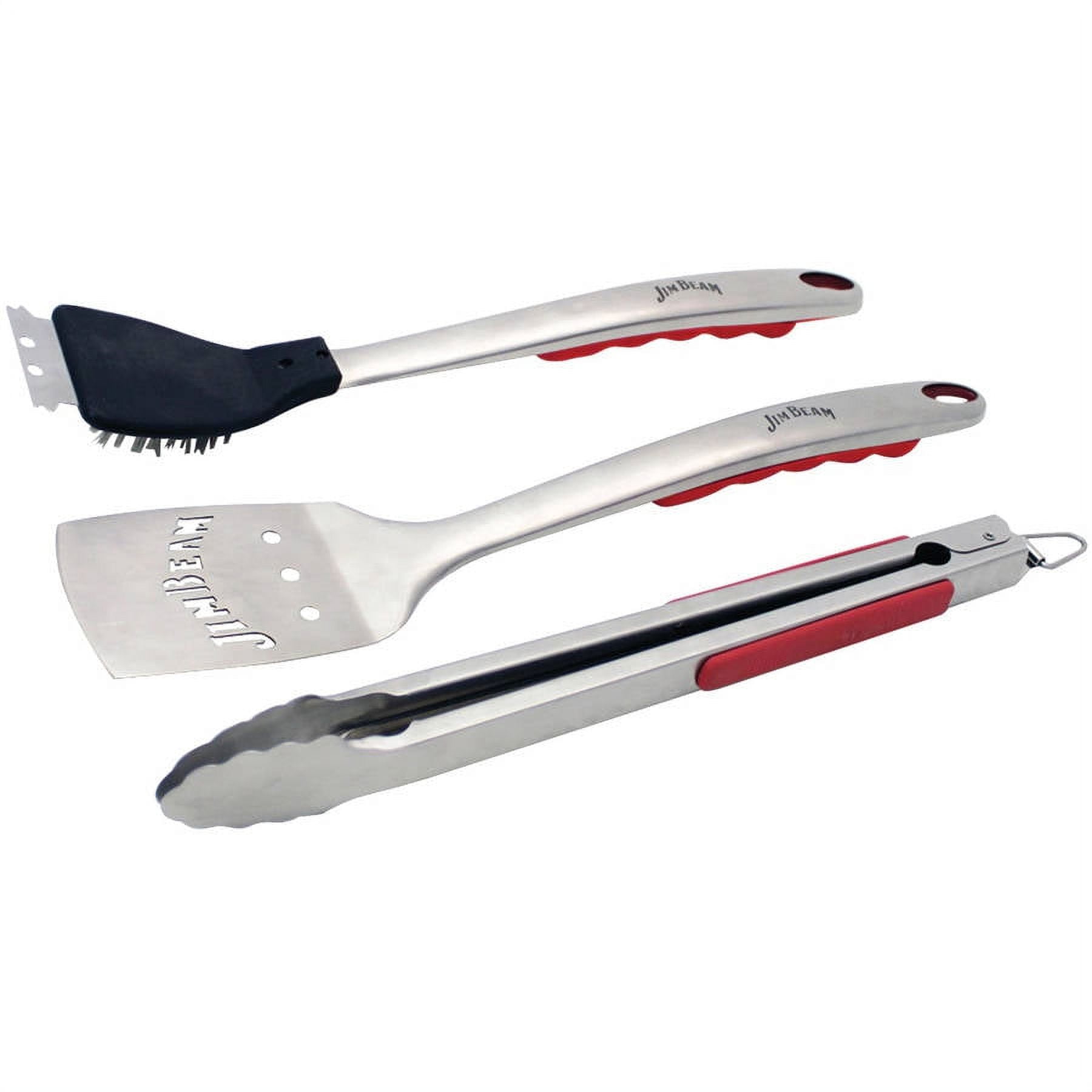 JIM BEAM SOFT GRIP HANDLE GRILLING TOOL SET INCLUDES SLOTTED TURNER ...