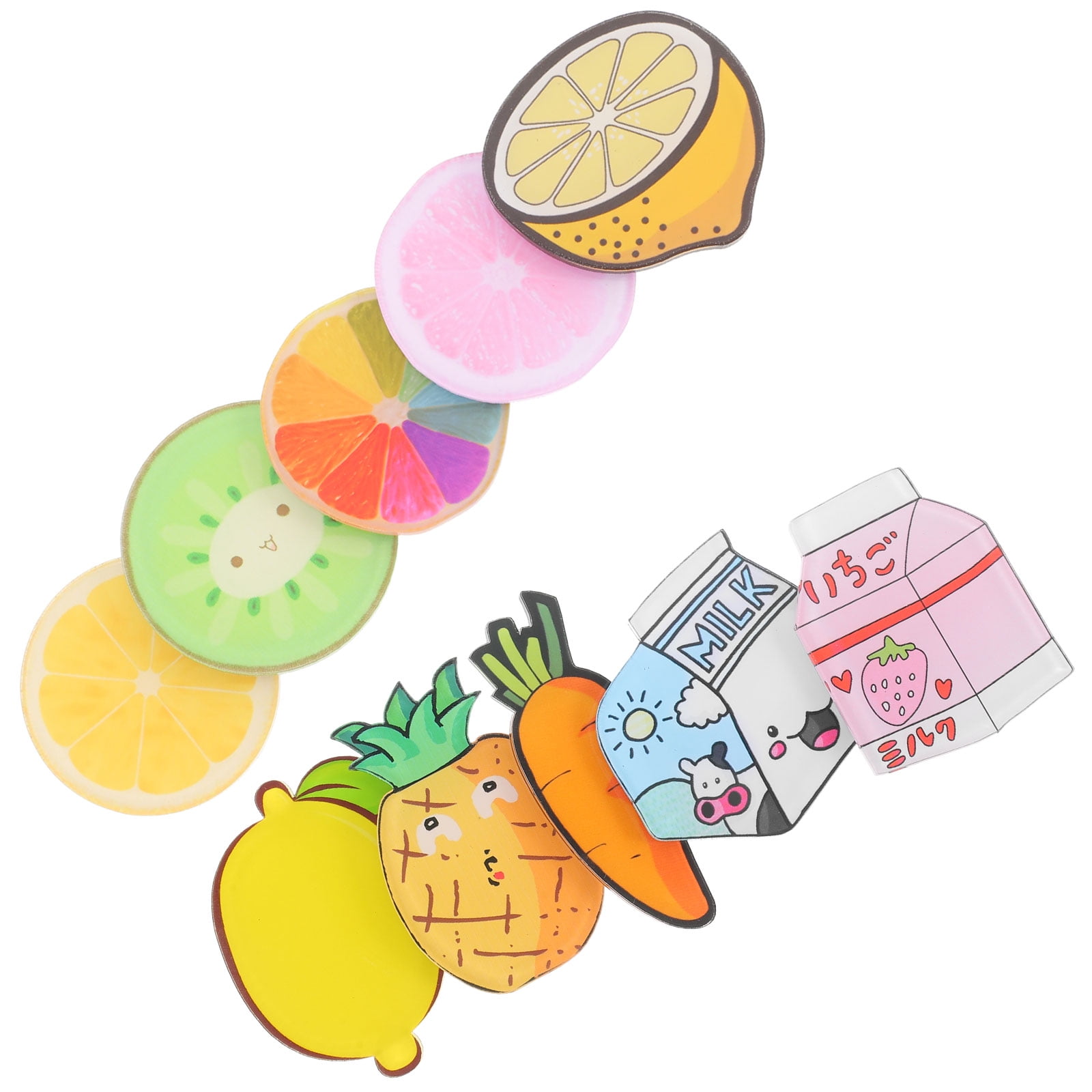 JIMING 10pcs Cartoon Fruits Magnetic Stereo Fridge Magnets Whiteboard ...