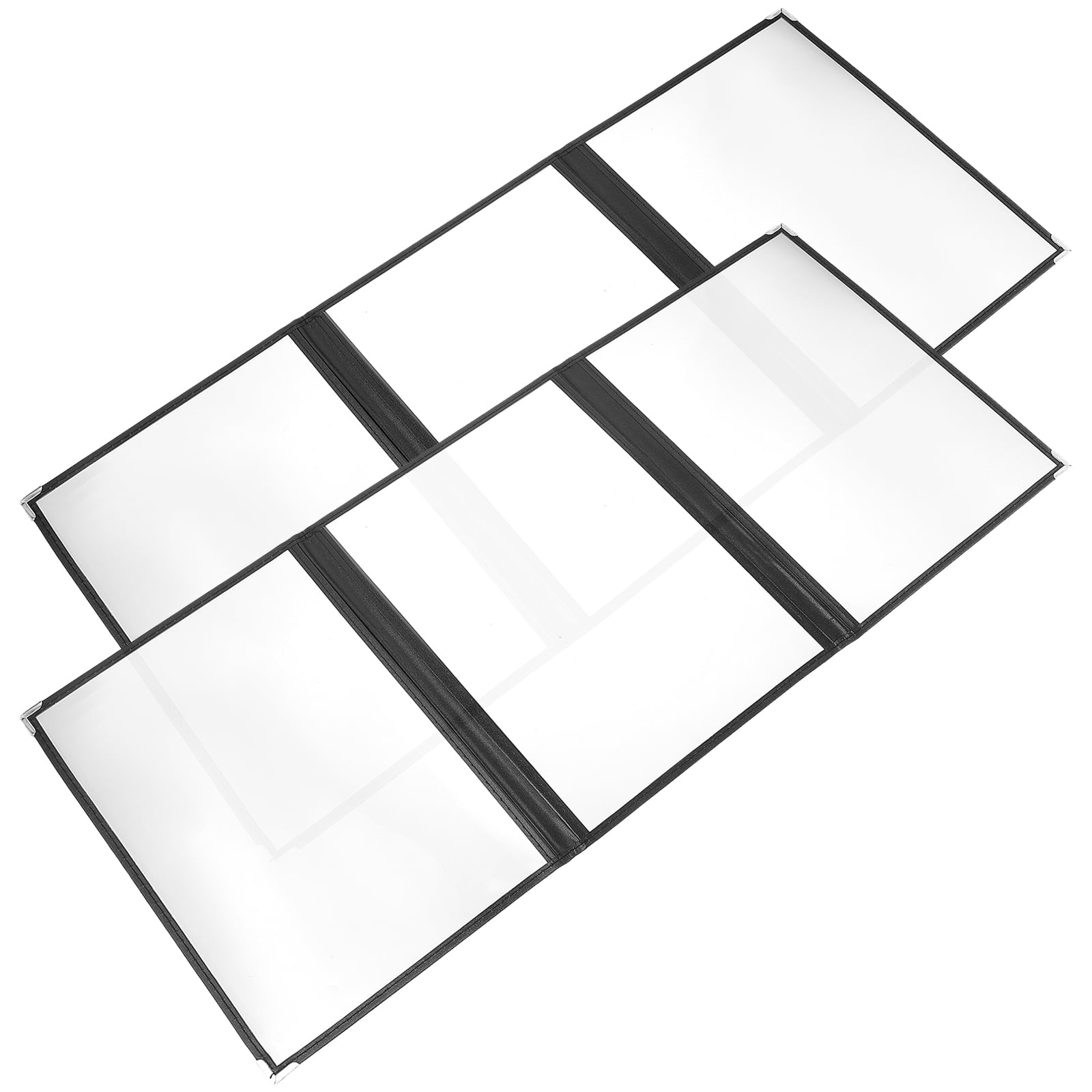 NICERIO 2Pcs Black PVC Menu Covers Clear Binder Sleeve Restaurant Menu ...