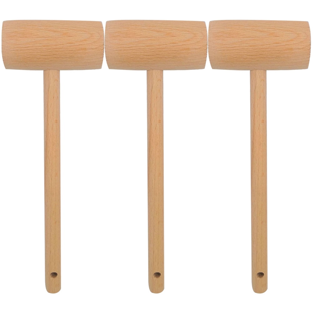 JIMING 3Pcs Wooden Meat Tenderizer Meat Mallet Wooden Hammer Meat ...