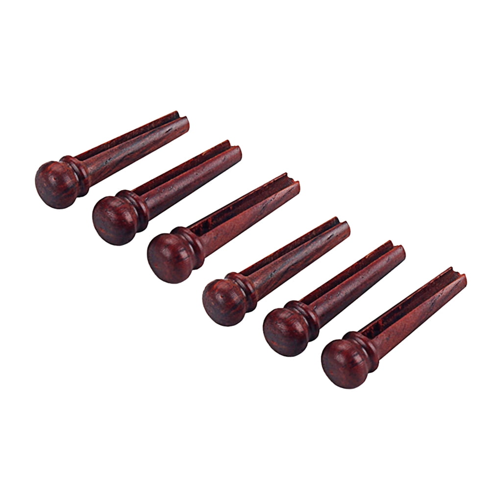 JIMING 6pcs Redwood Bridge String Pegs for Folk Acoustic Guitar Musical ...