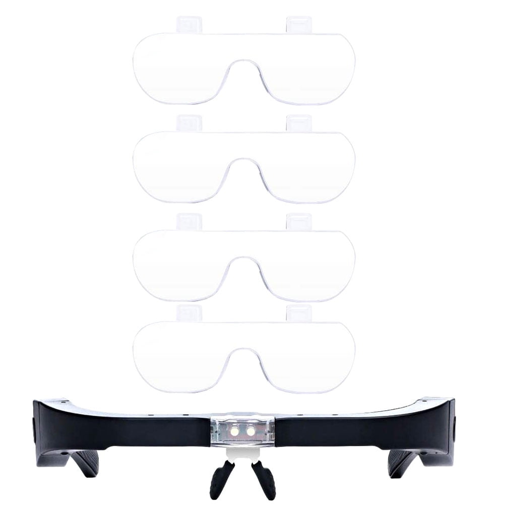 JIMING Head-mounted LED Magnifier Repairing Magnifying Glass Reading ...