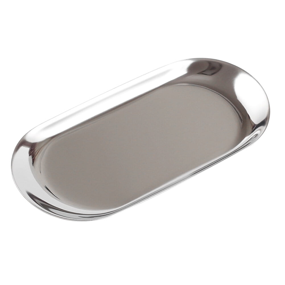 JIMING Nordic Style Oval Jewelry Storage Serving Tray Platter Stainless ...