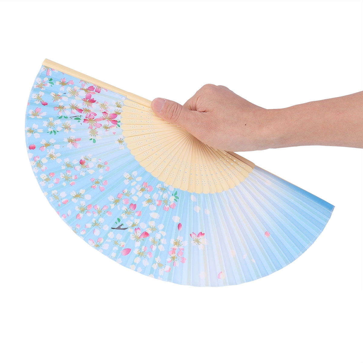 JIMING Silk Folding Fan Chinese Style Classic Vintage Bamboo ...