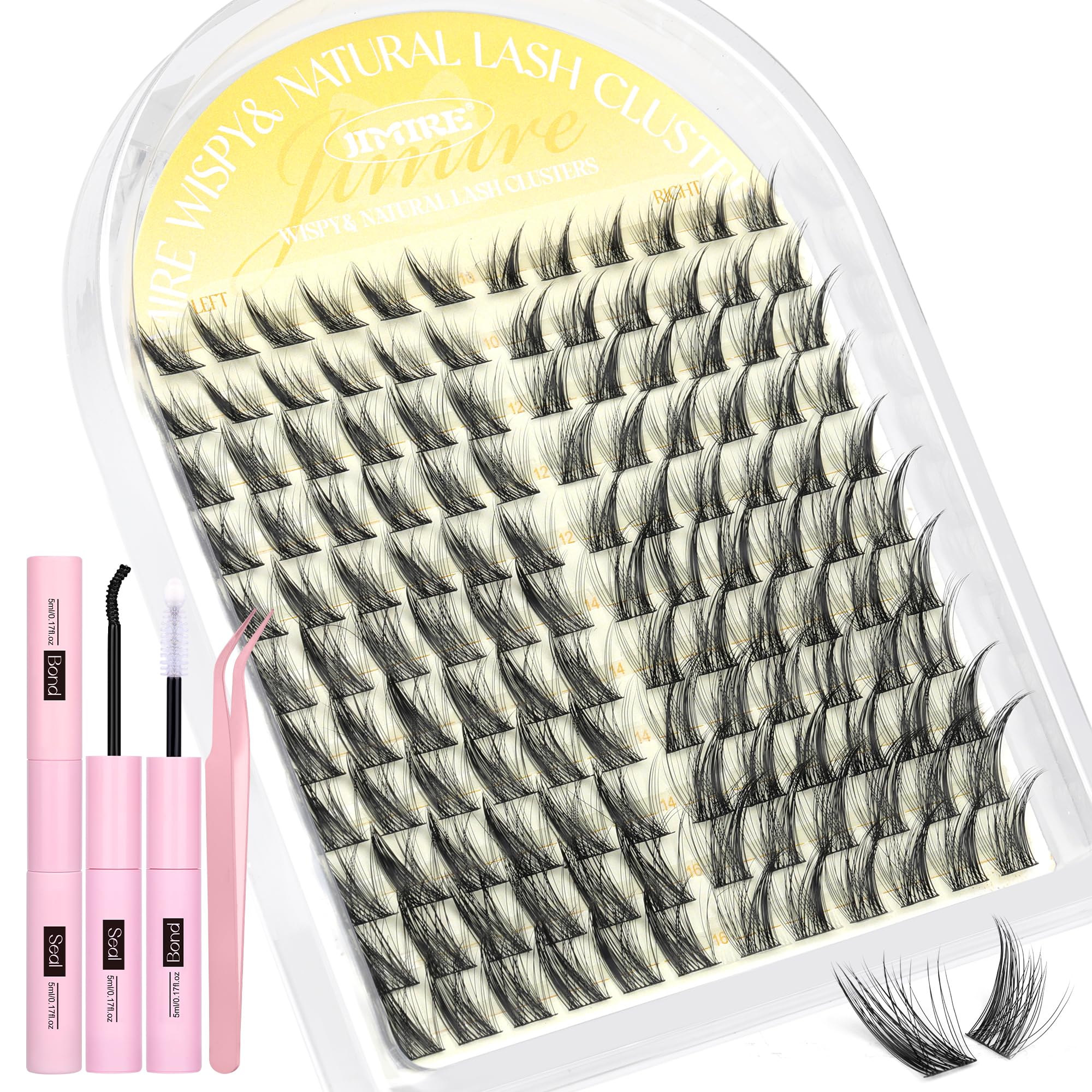 JIMIRE Lash Clusters Kit SSF20 Wispy Lash Extension Kit 10-16MM Manga ...