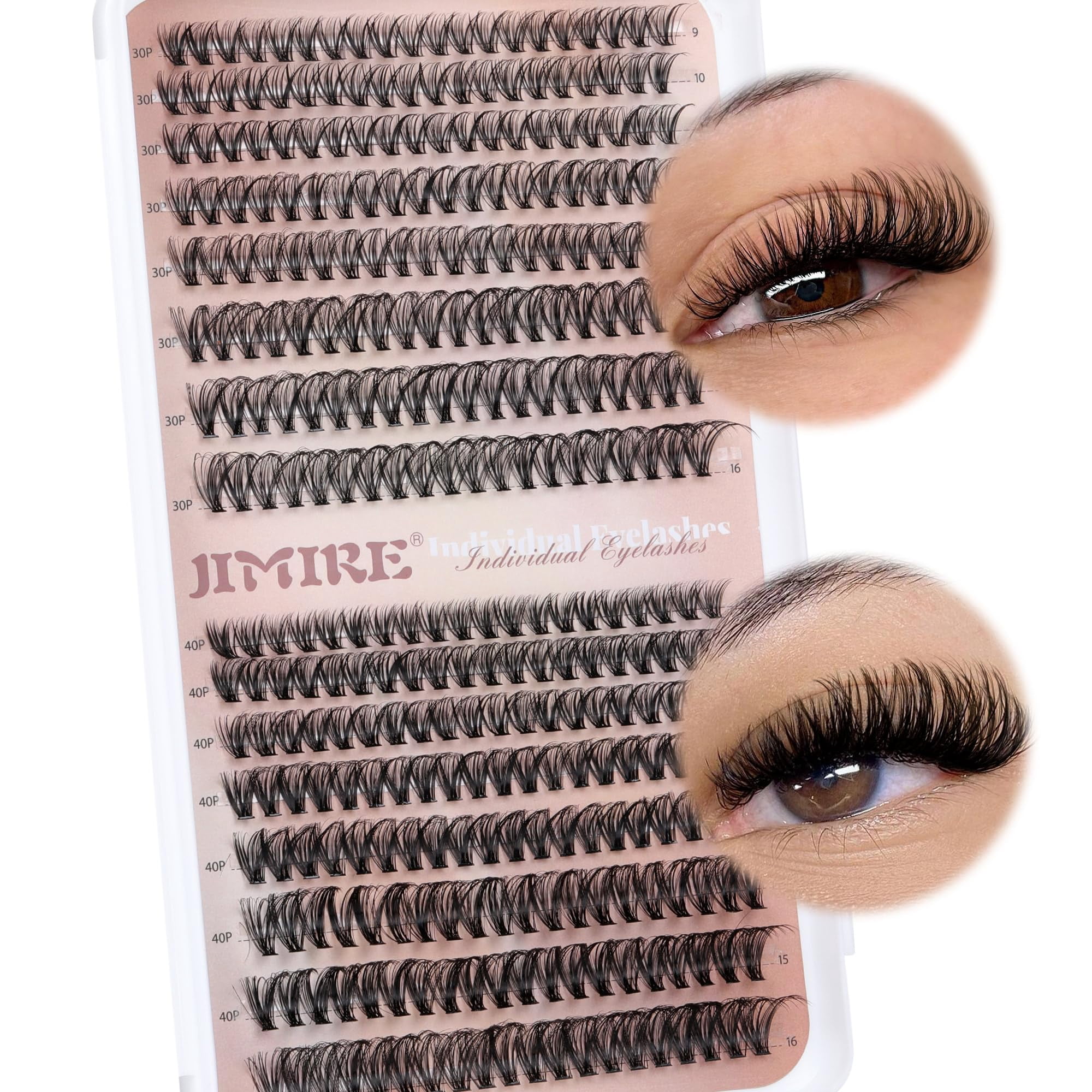 JIMIRE Natural Lash Clusters OLF24 320Pcs Cluster Eyelash Extensions ...