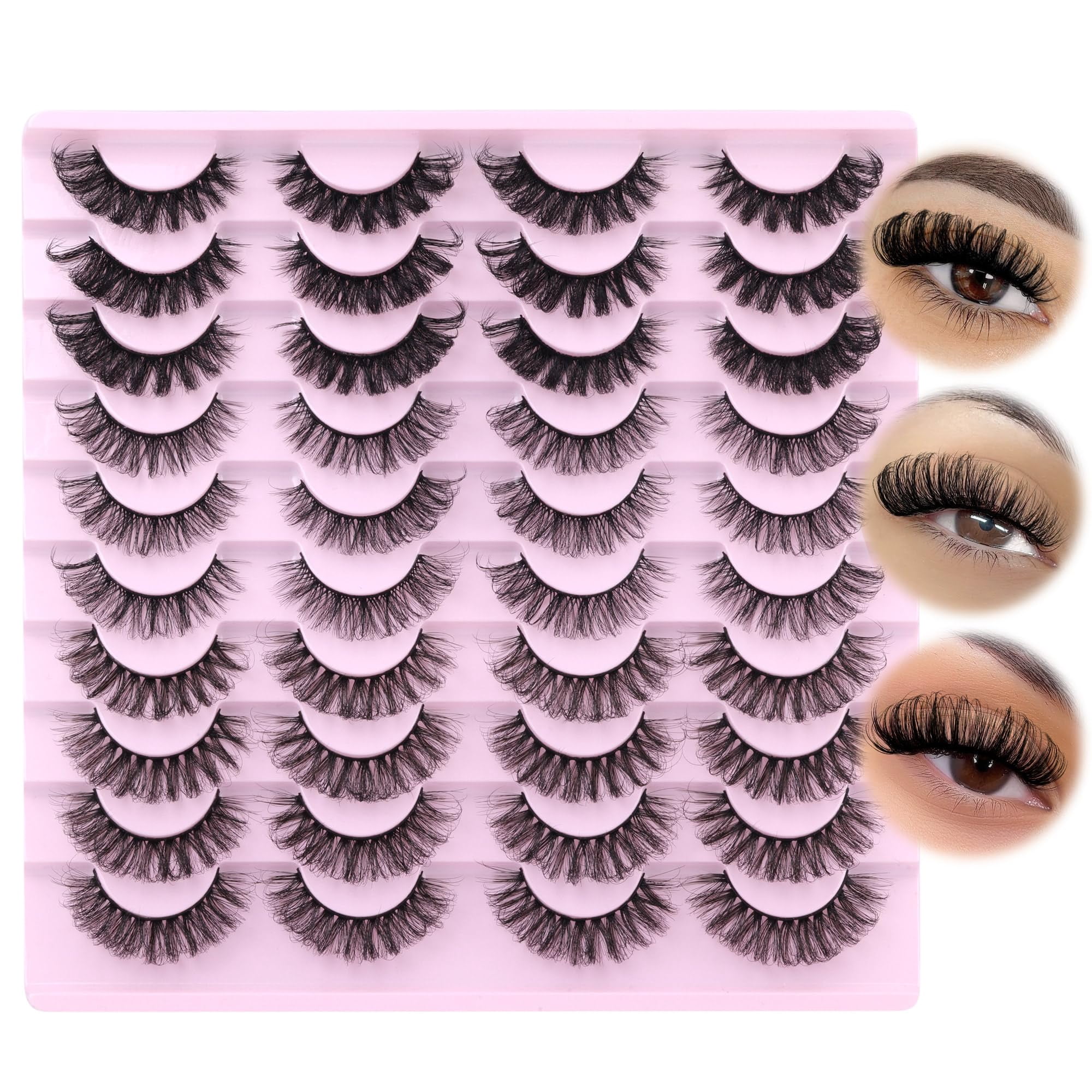 JIMIRE Russian Strip Lashes D Curl Fluffy False Eyelashes 3 Styles ...