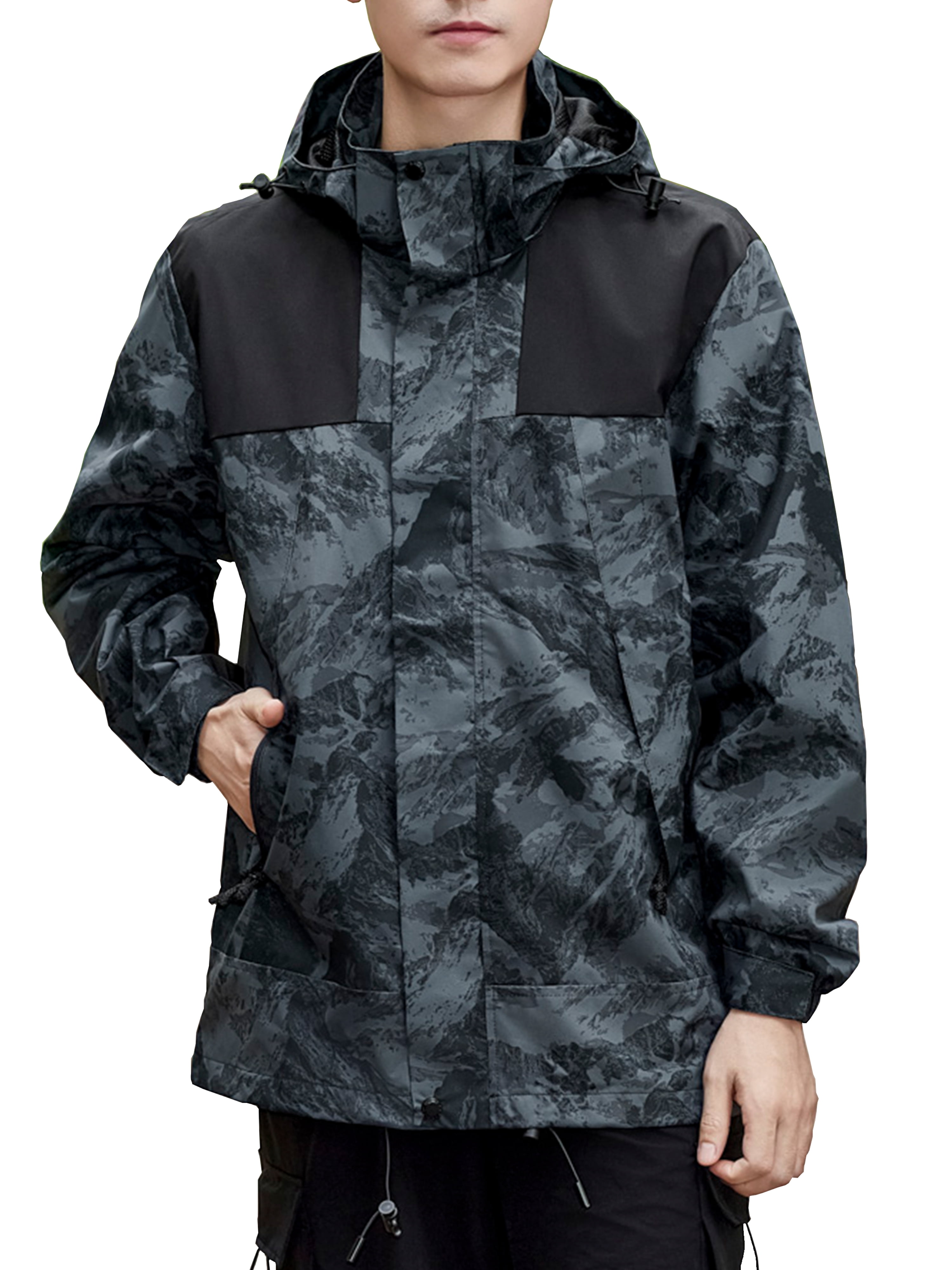 JIMKE Men's Lightweight Waterproof Outdoor Hiking Jacket With Zipped ...