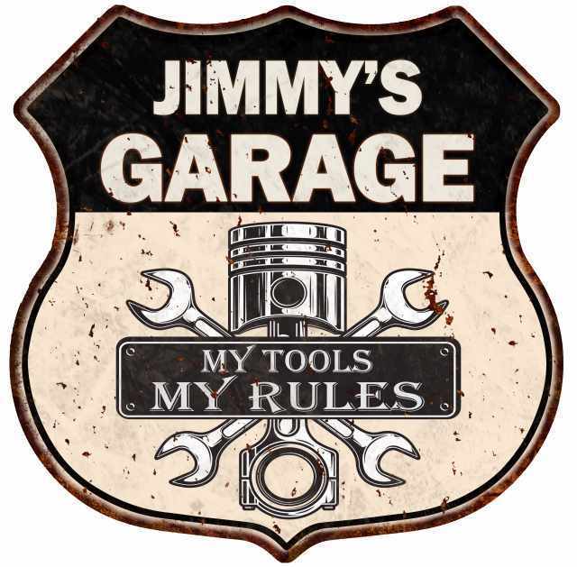 JIMMY'S Garage My Tools My Rules Metal Sign Size: 12"x 12" - Walmart.com