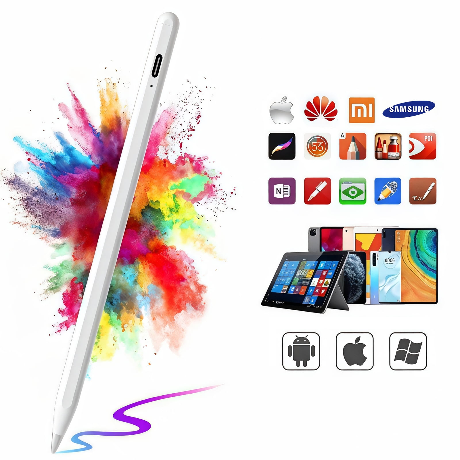 JIMTAB Stylus Pen for iPad, Universal Fine Point iPad Stylus Pencil ...