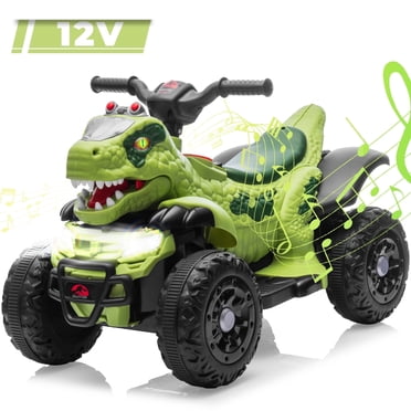 SUSIELADY 12V Kids Ride On Car, Electric Dinosaur ATV Battery Powered 4 ...