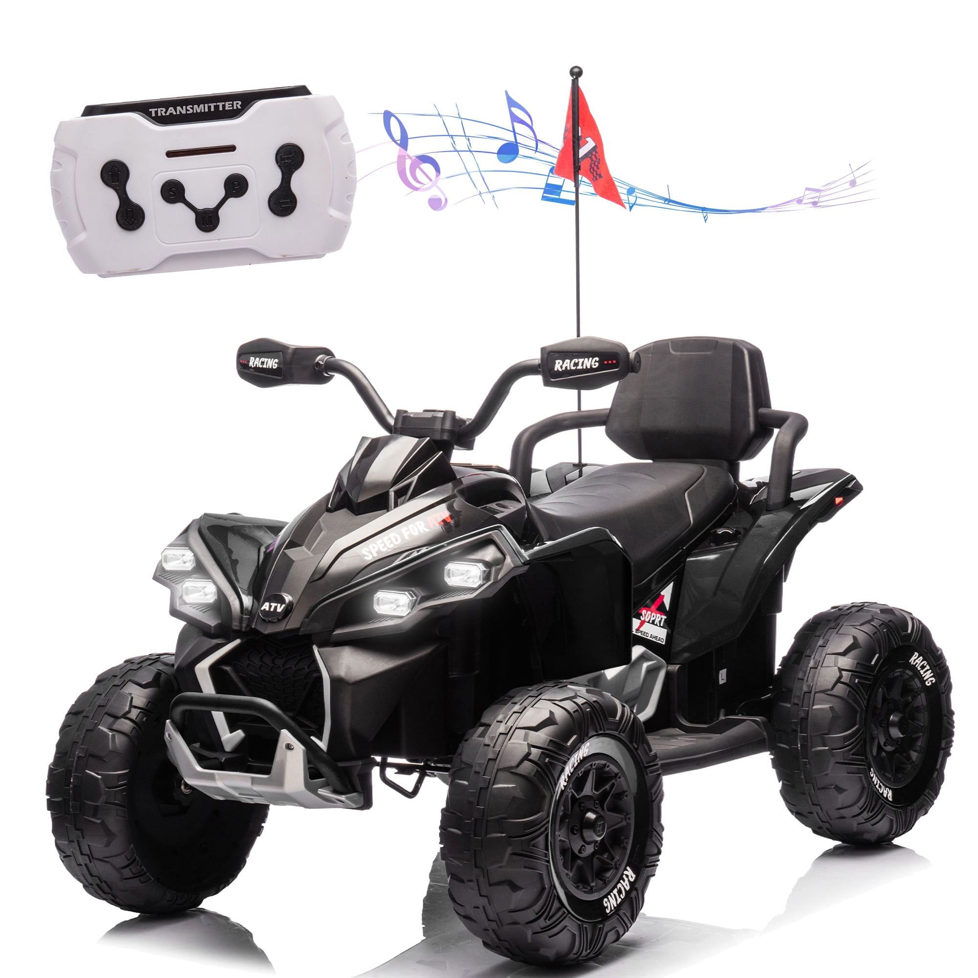JIMUPARK 24V Kids Ride-On ATV, Four Wheeler Electric Car for Big Kids ...