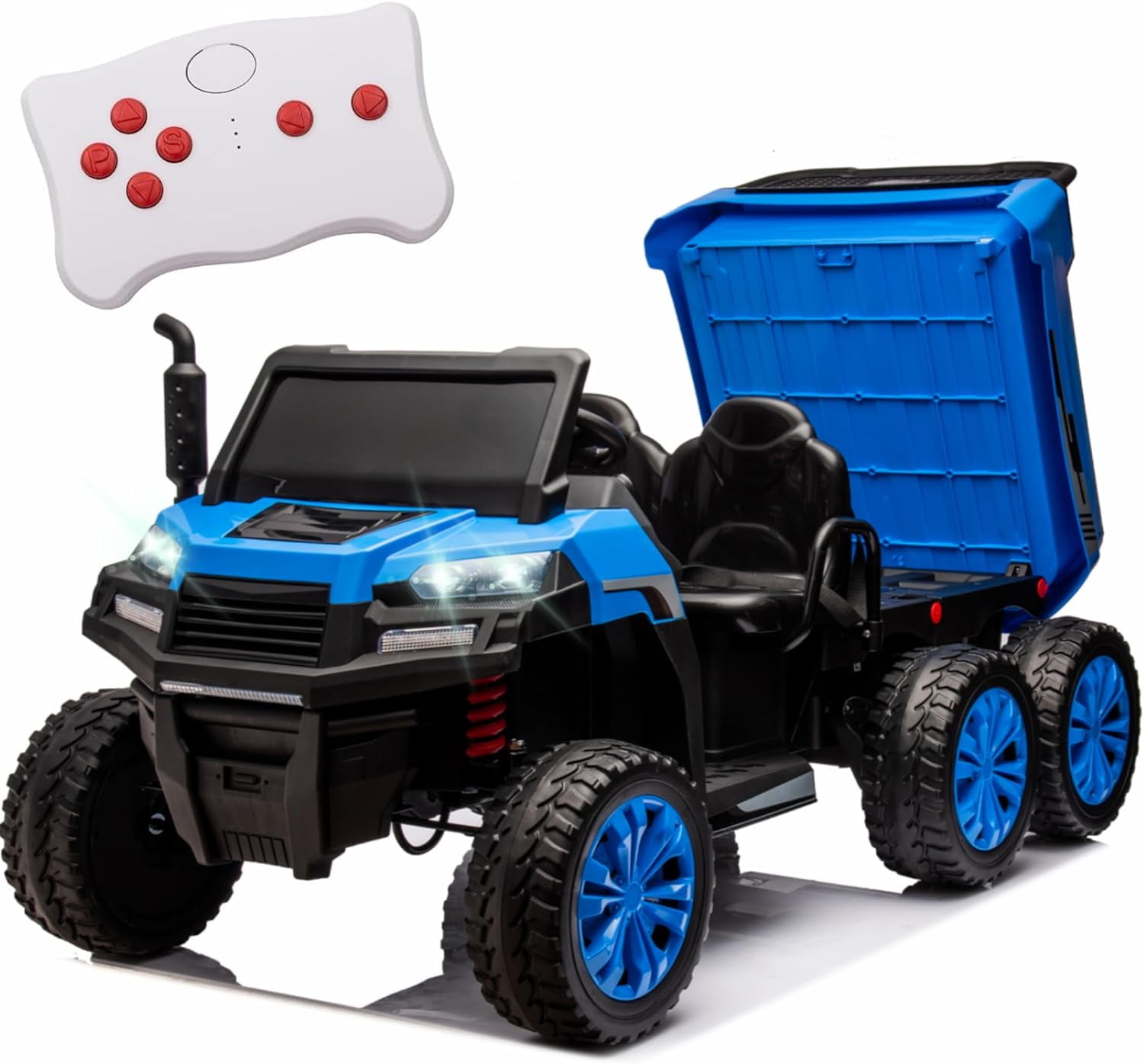 JIMUPARK 24V Kids Ride On Car, 2 Seater 6 Wheels UTV with EVA Tires ...