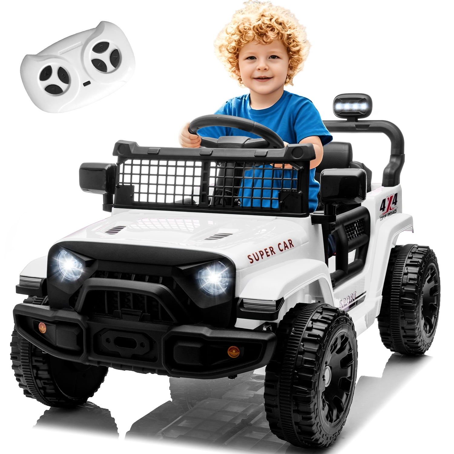 JIMUPARK 24V Kids Ride on Truck, w/Parents Control, Four-Wheel ...