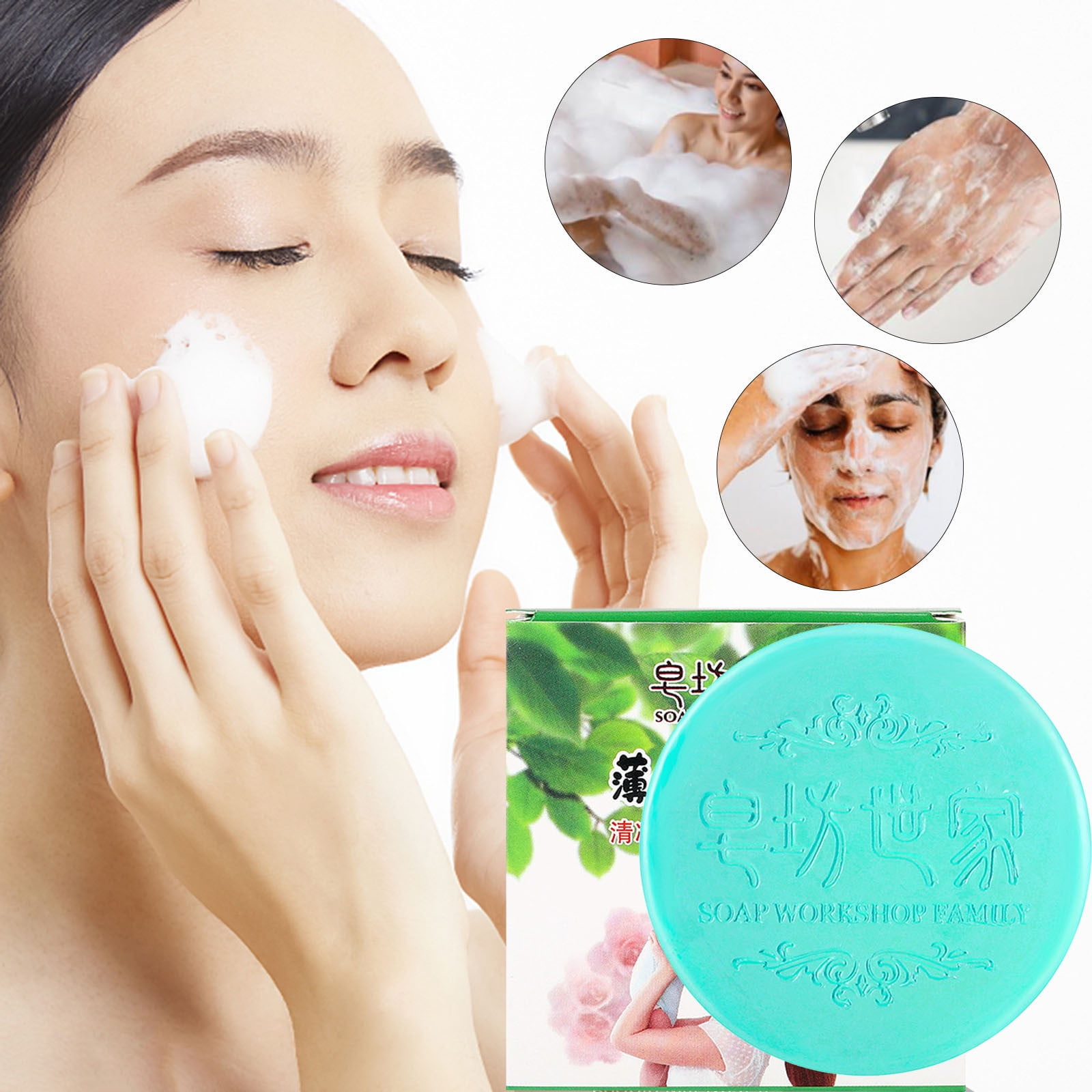 JINCBY Clearance,Mint Ice Cool Essential Oil Soap Cool Soap Hand Soap ...