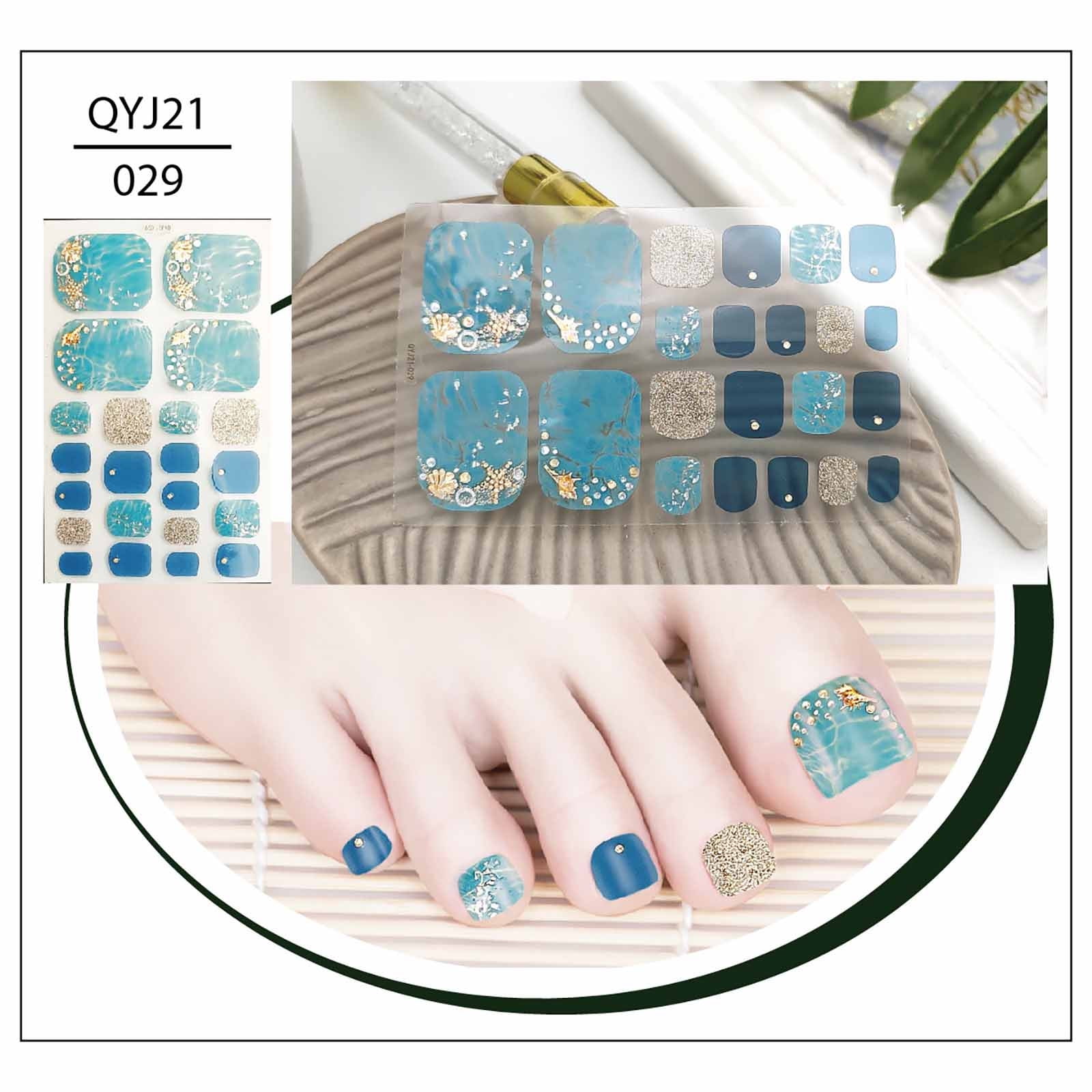 JINCBY Clearance,Toe Nail Stickers Toe Nail Stickers Bronzing Imitation ...