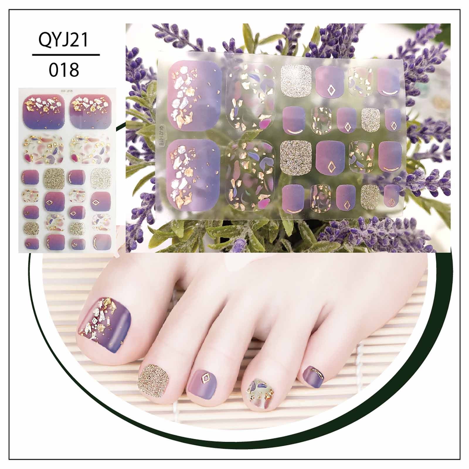 JINCBY Clearance,Toe Nail Stickers Toe Nail Stickers Bronzing Imitation ...