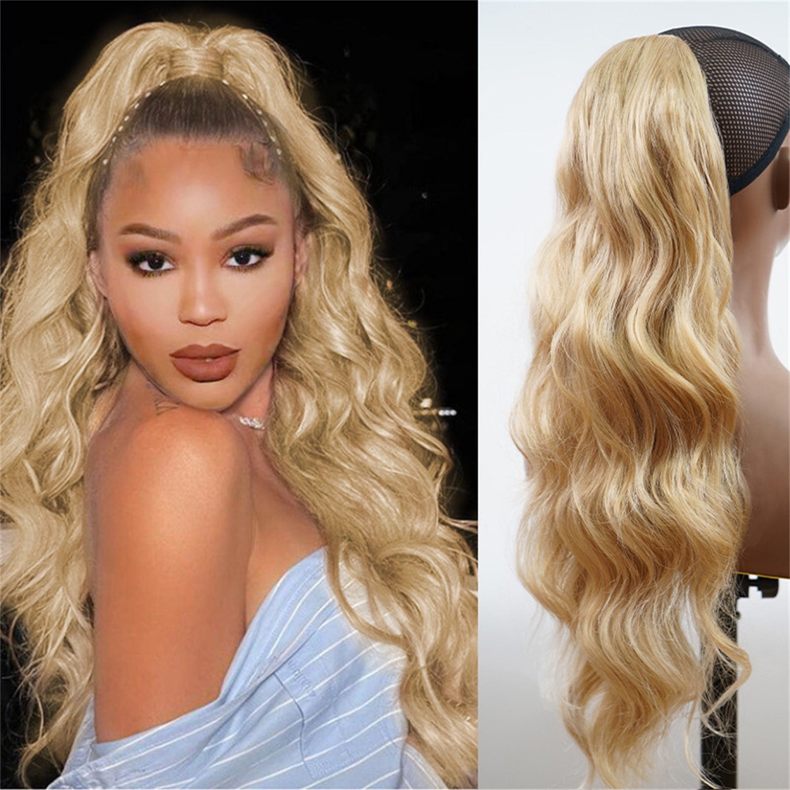 JINCBY Skin Care,24in Ponytail Extension Claw Long Curly Wavy Tail ...