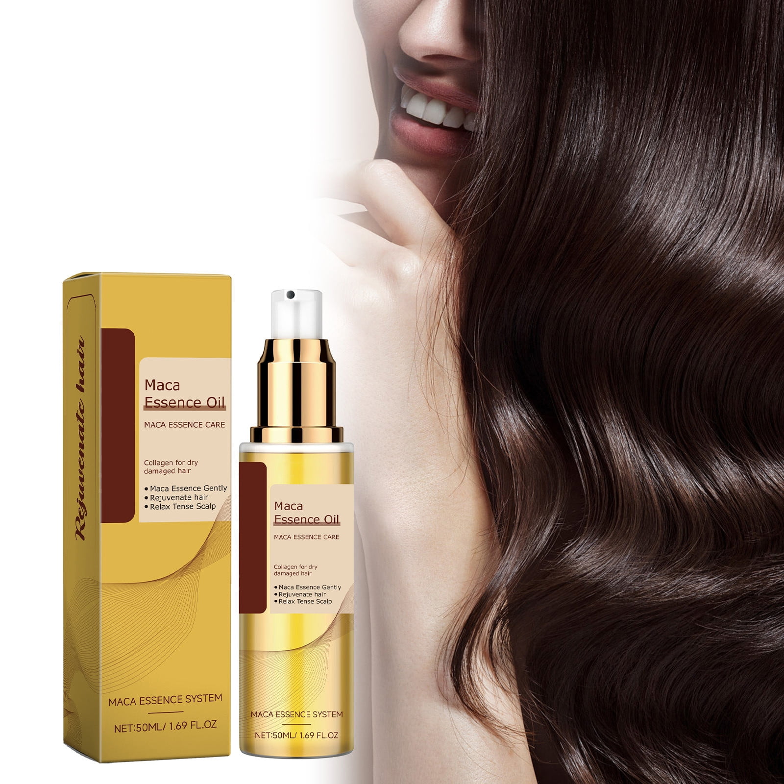 JINCBY Skin Care,Maca Essential Oil For Dry Damaged Hair 50ml,Git for ...