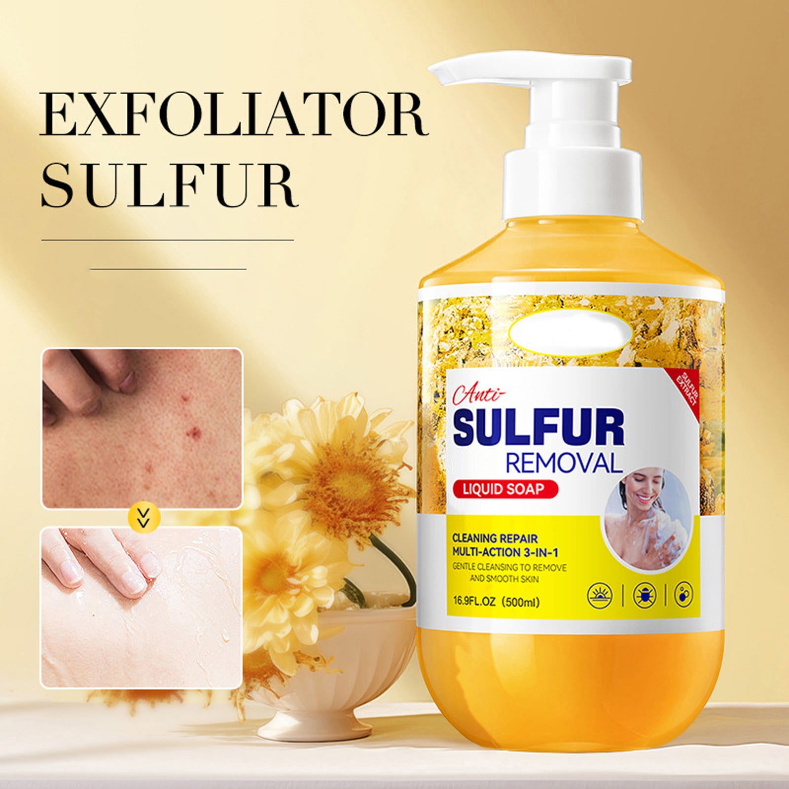 JINCBY Skin Care,Sulfur Shower Gel Cleans The Body Hydrating And ...