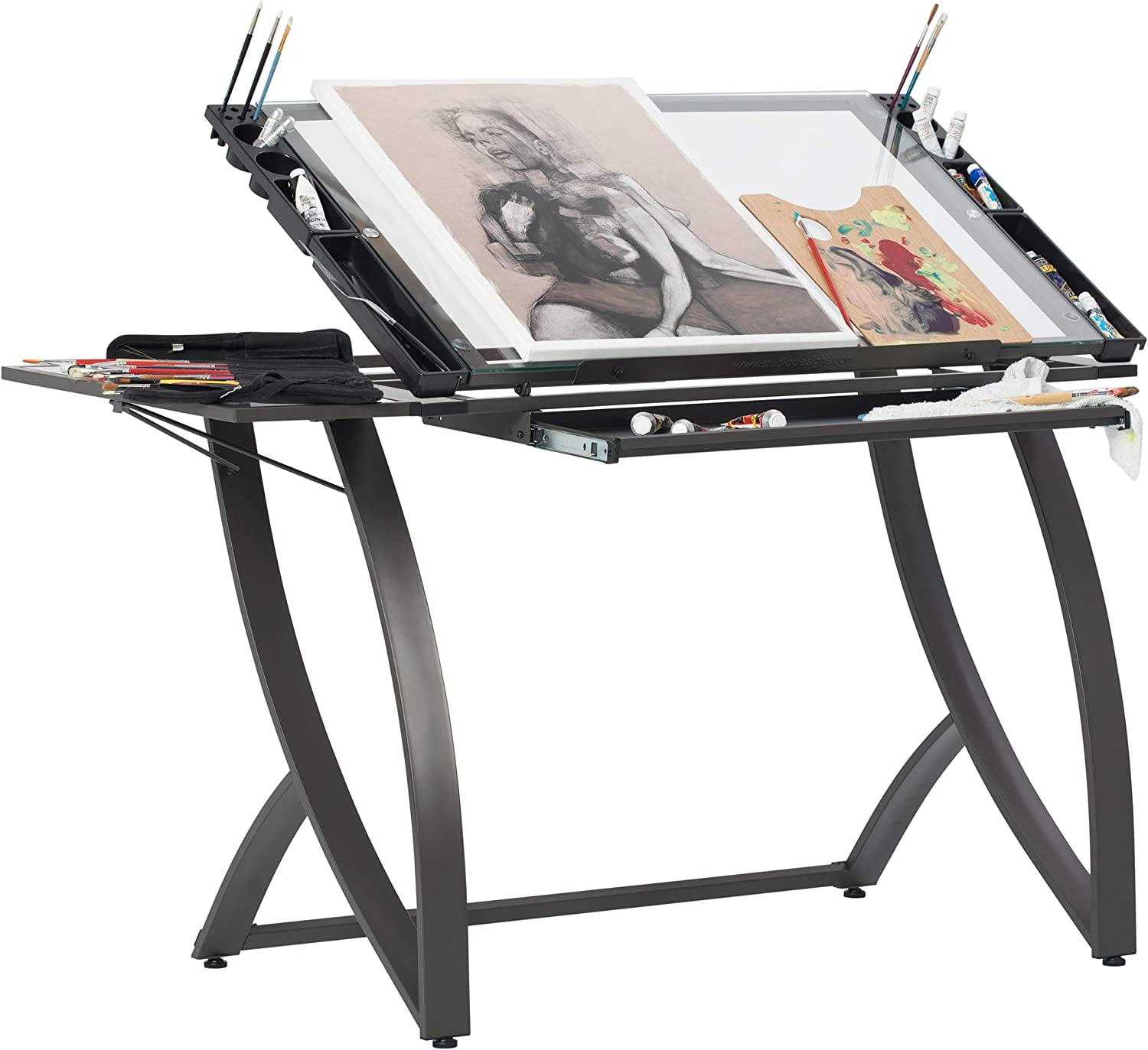 JINCHANCHAN Futura Luxe Drawing, Drafting, Craft Table with Drawer, 35 ...