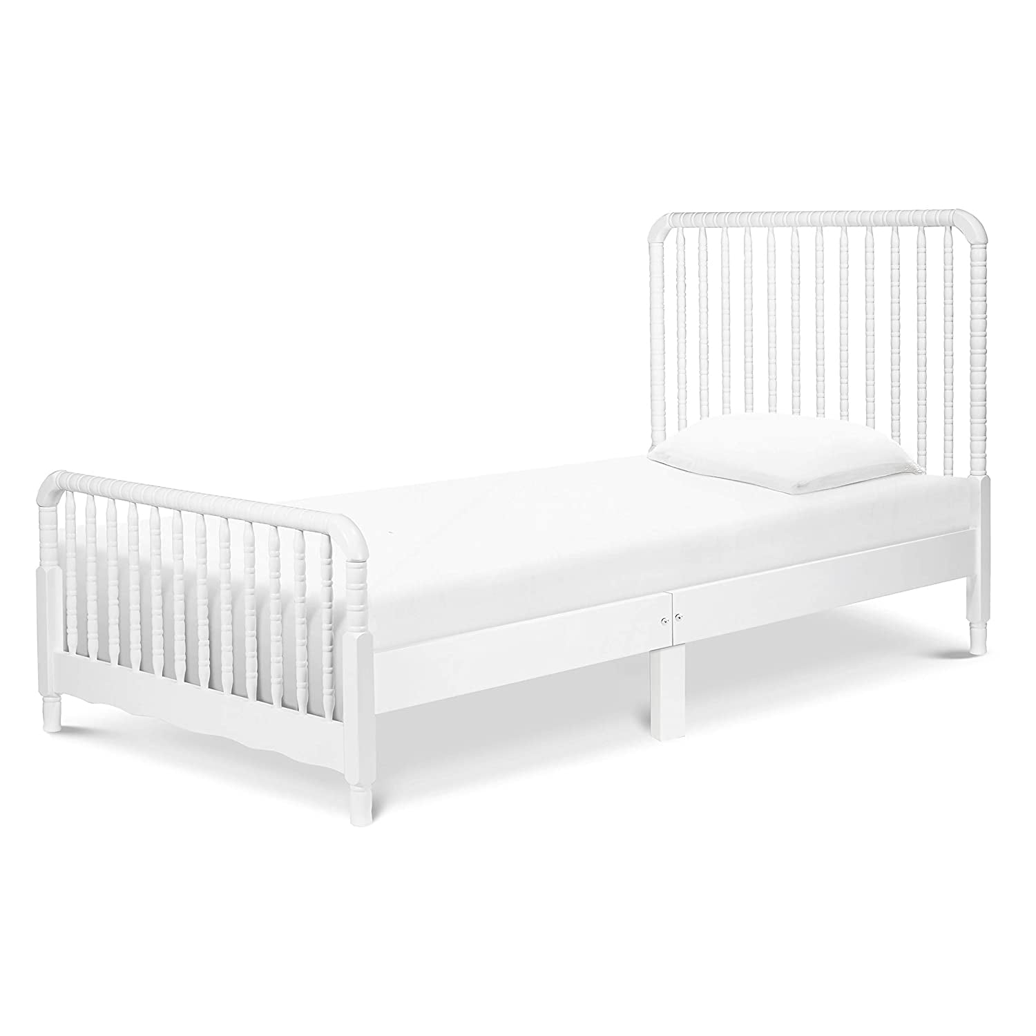JINCHANCHAN Jenny Lind Twin-Bed with Wood Spindle Posts in White ...