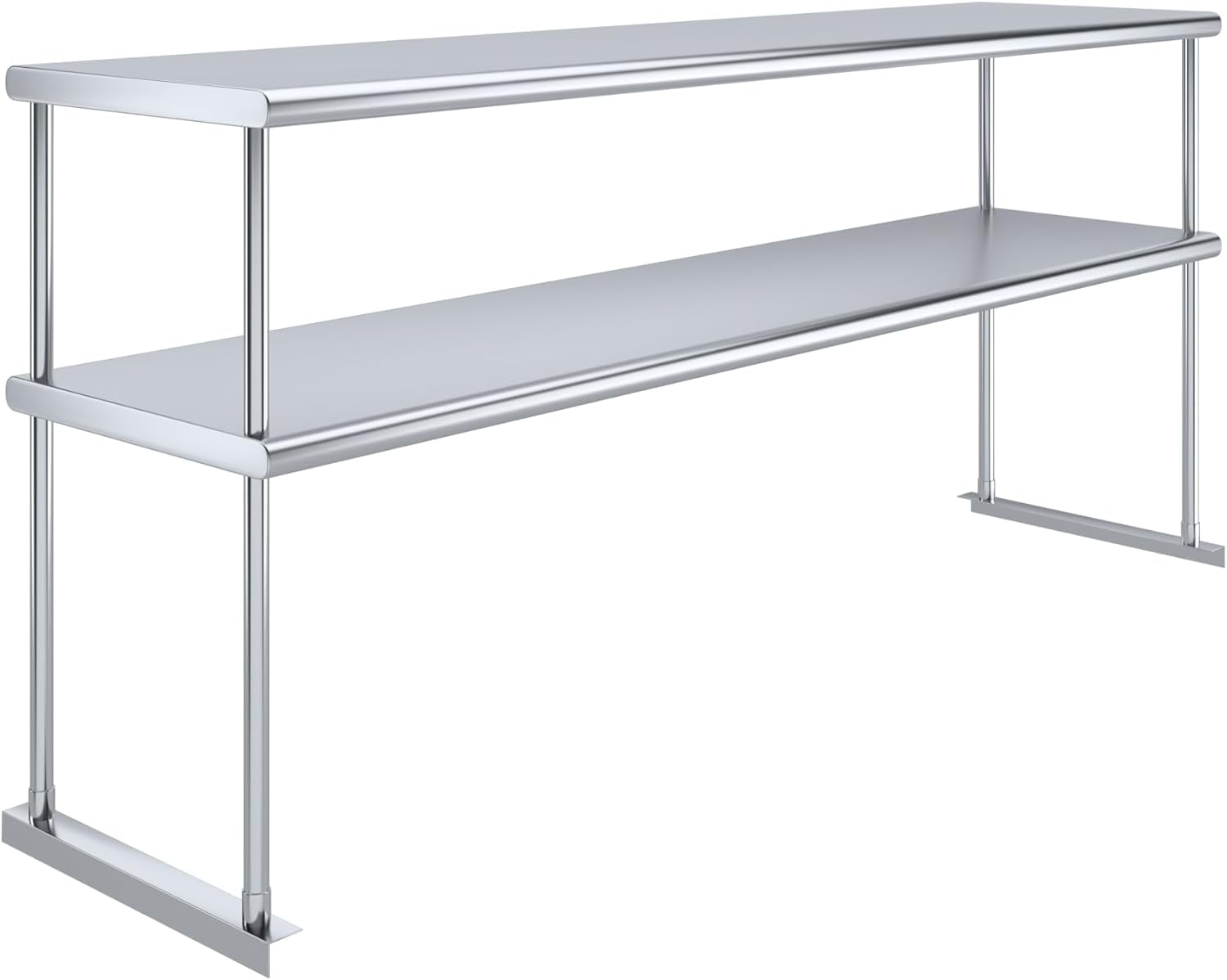 JINCHANCHAN Stainless Steel Double-Tier Shelf | Work Table Overshelf ...