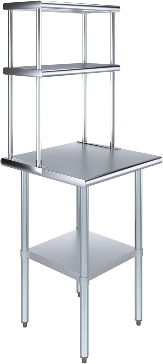 JINCHANCHAN Stainless Steel Work Table with 12" Wide Double Tier ...