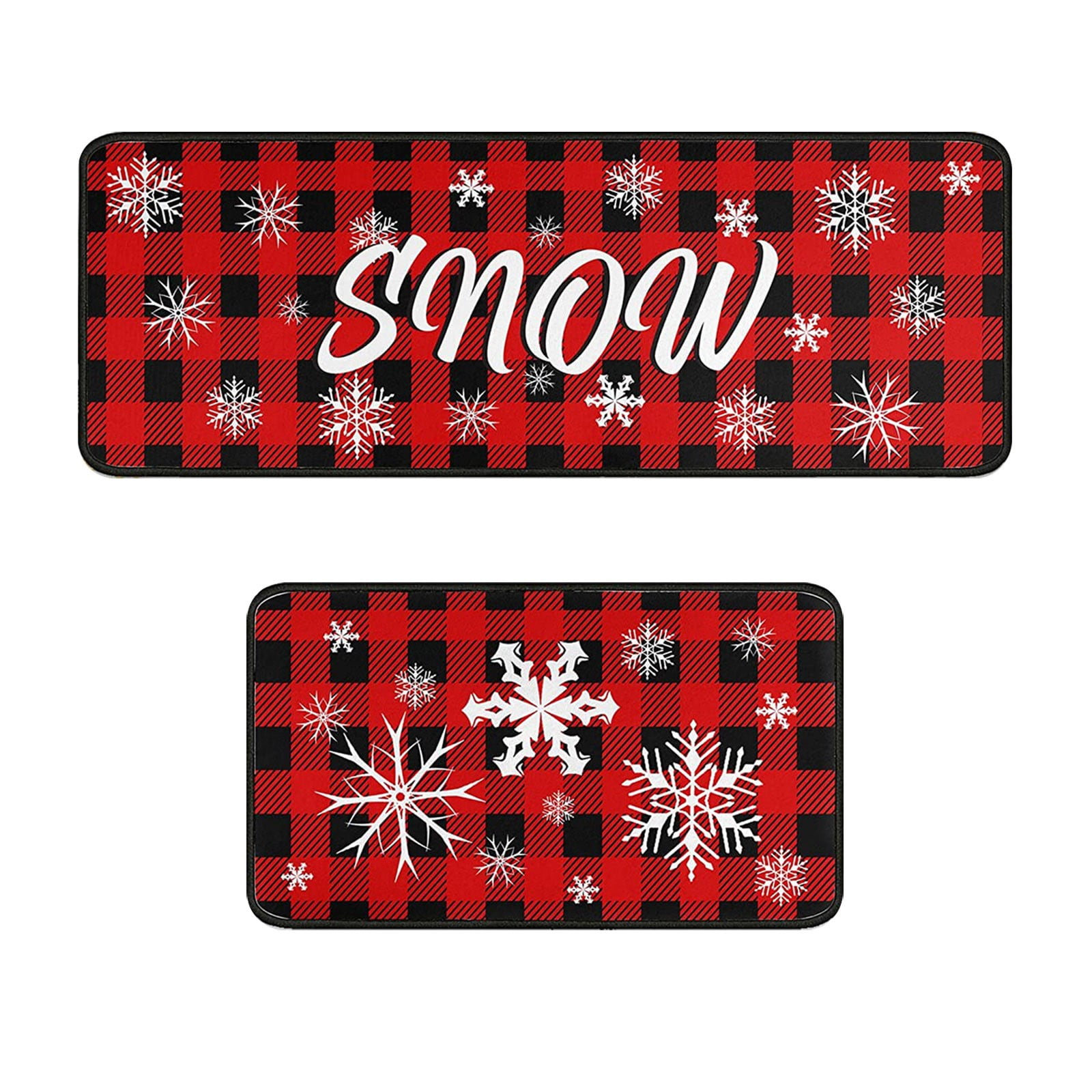 JINCHANG Kitchen Rugs Non Slip Christmas Decorations Indoor Ultra ...