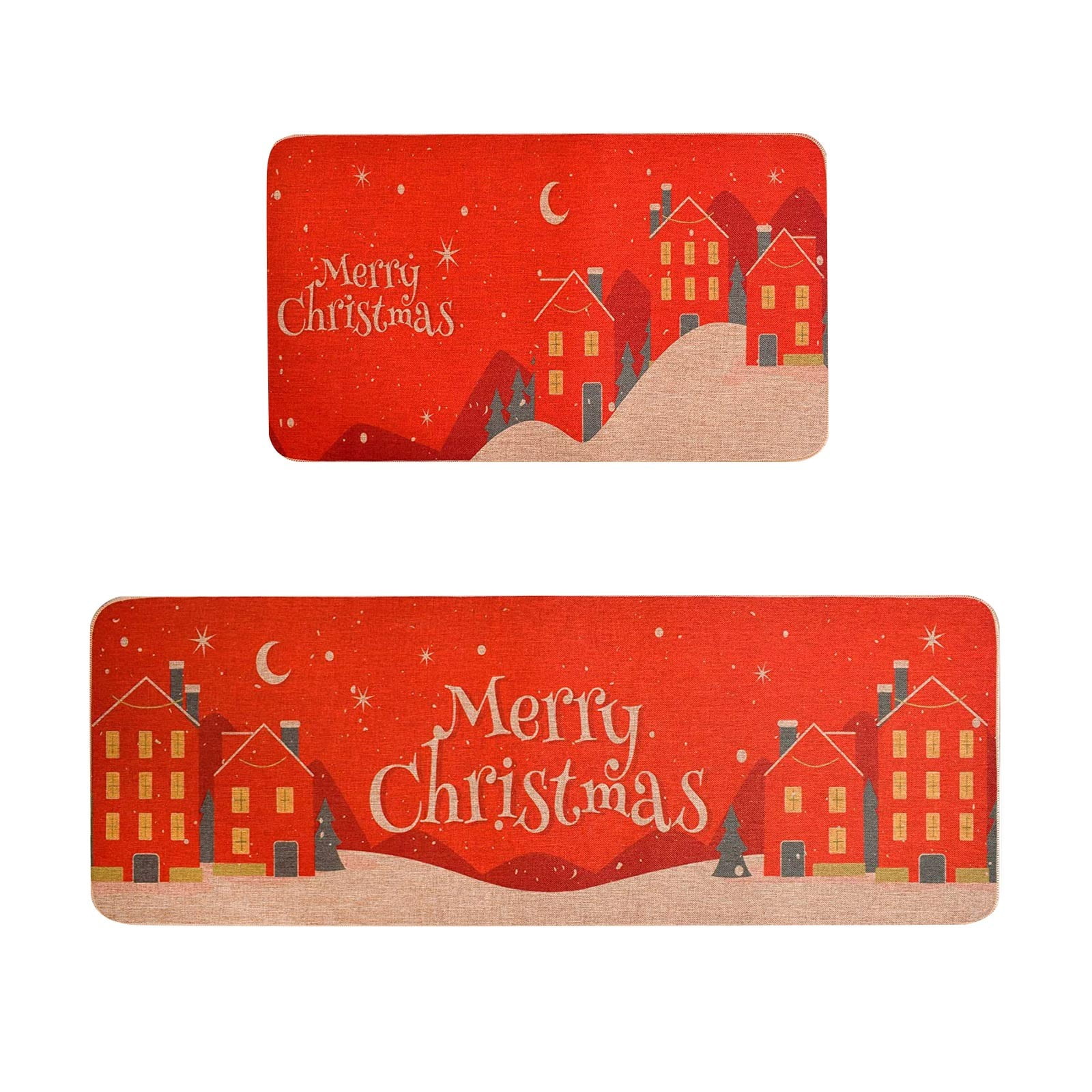 JINCHANG Kitchen Rugs Non Slip Christmas Decorations Indoor Ultra ...