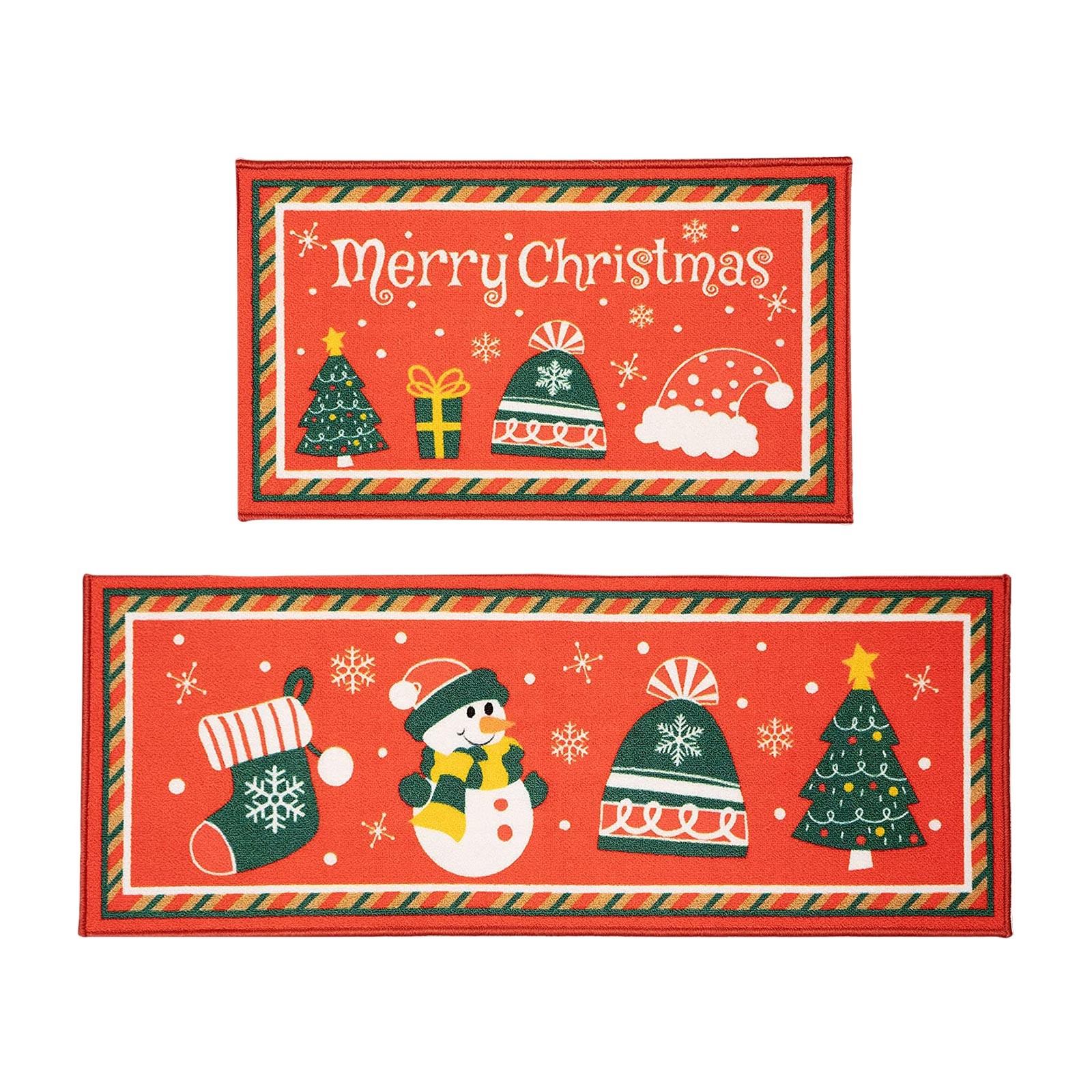 JINCHANG Kitchen Rugs Non Slip Christmas Decorations Indoor Ultra ...