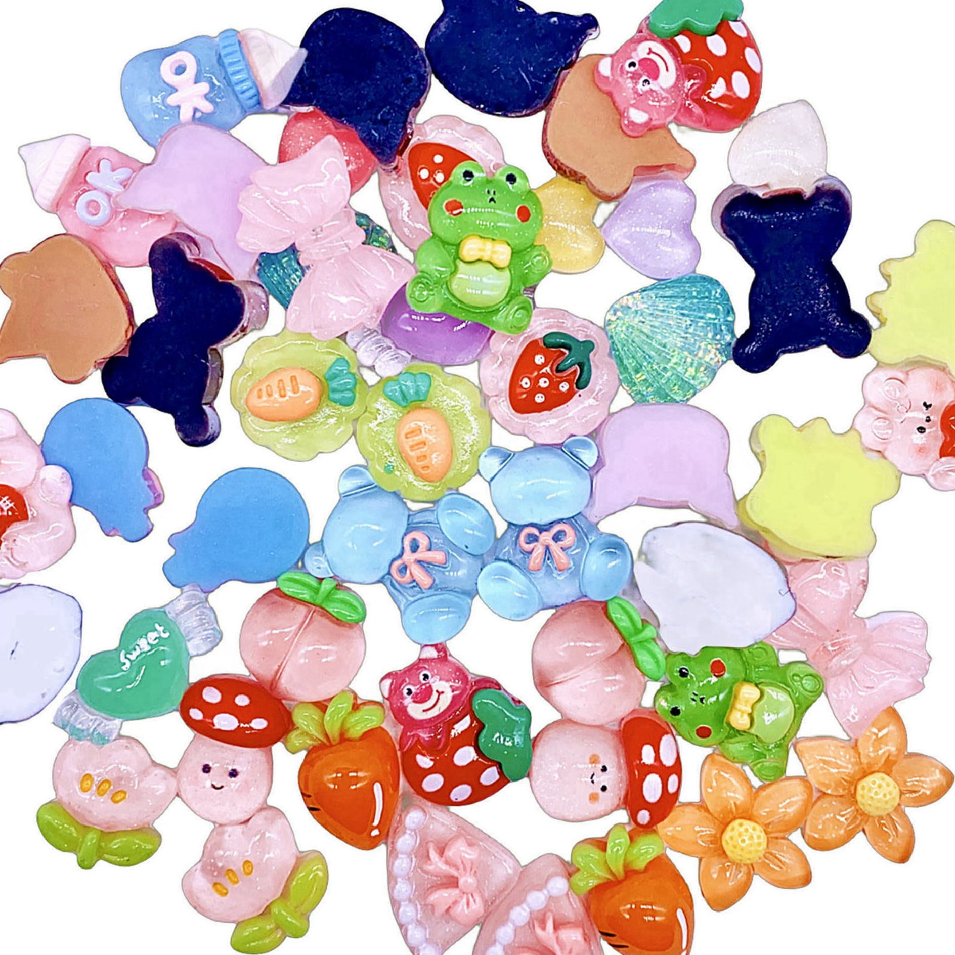 JINDUODUO 50 PCS Slime Charms Bulk DIY Craft Making Resin Making Kit ...