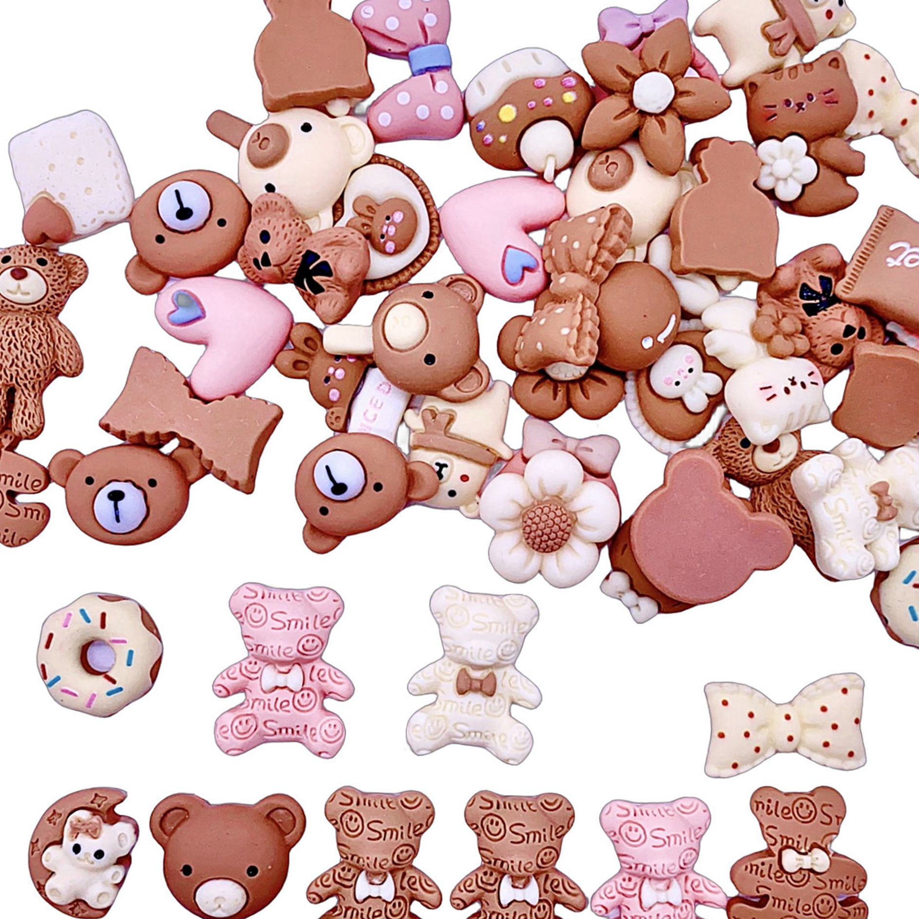 JINDUODUO 50 Pcs Resin Flat Back Slime Charms for DIY Scrapbooking ...