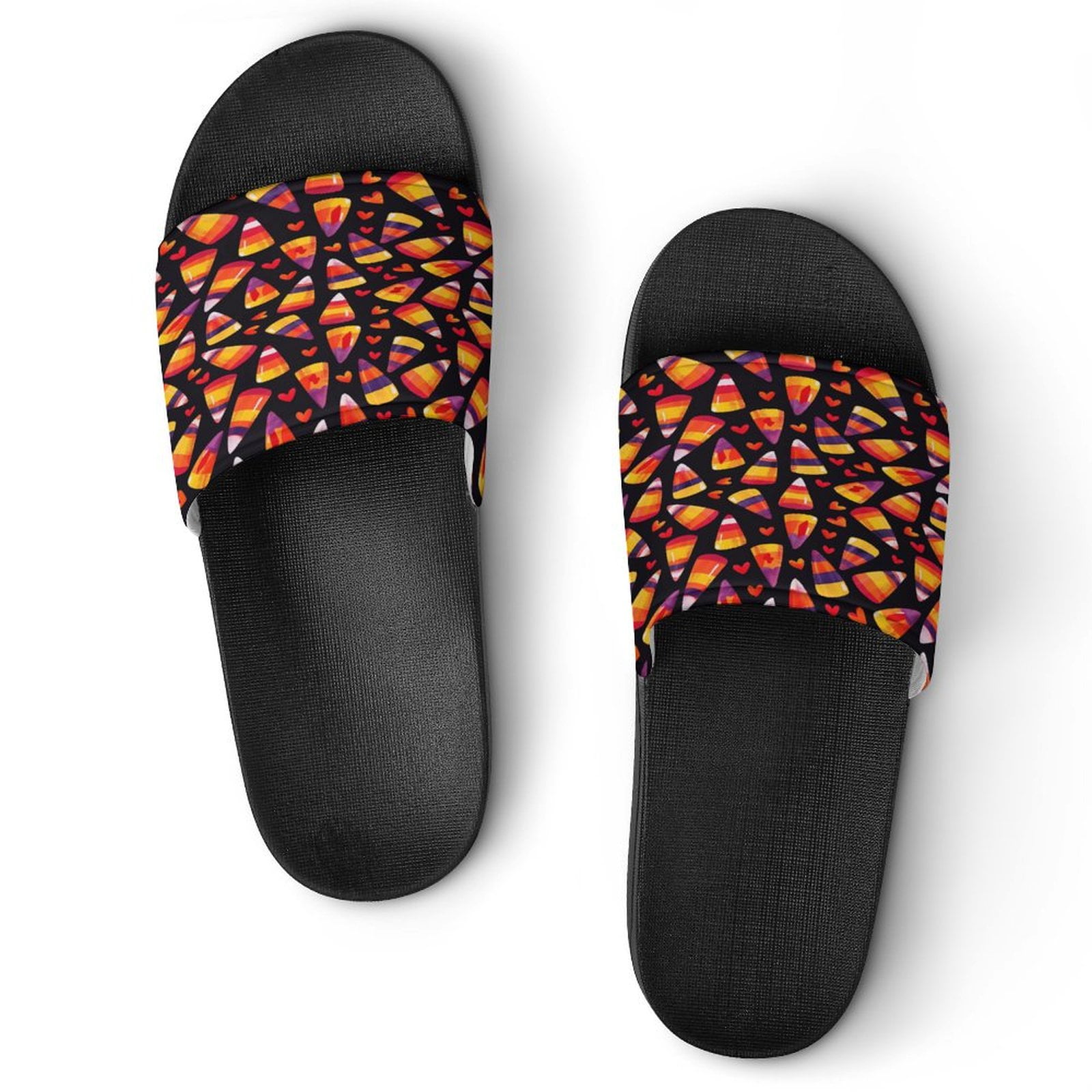 JINGDS Halloween Colorful Candy Corn Hearts-834 Slides for Men/Women ...