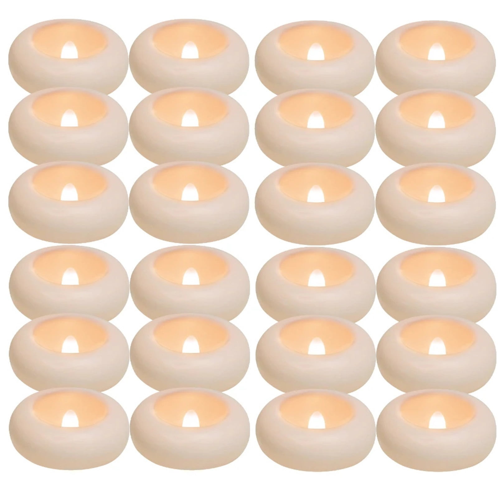 JINGHAO 24 Pack Waterproof Flameless Floating Tealights Candle Electric ...