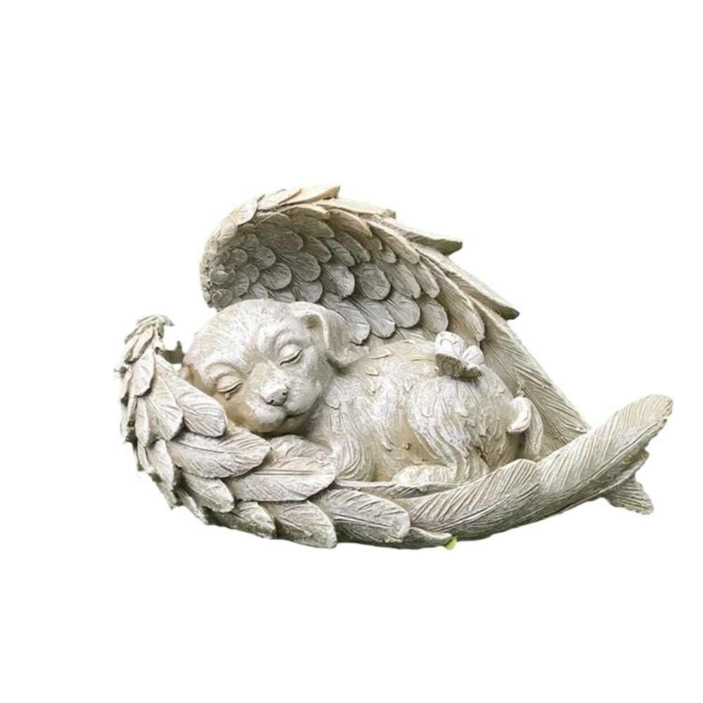 JINGHAO Memorial Statue Angel Dog Cat Decorative Figurines Pet Outdoor ...