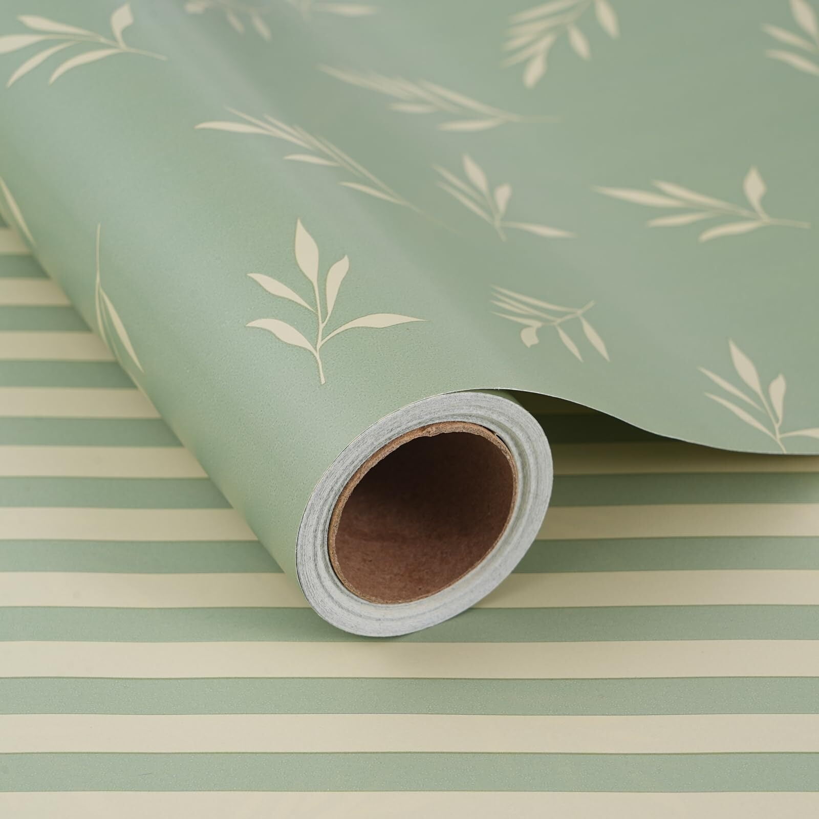 JINGHAO Reversible Gift Wrapping Paper Roll - Light Green Background ...